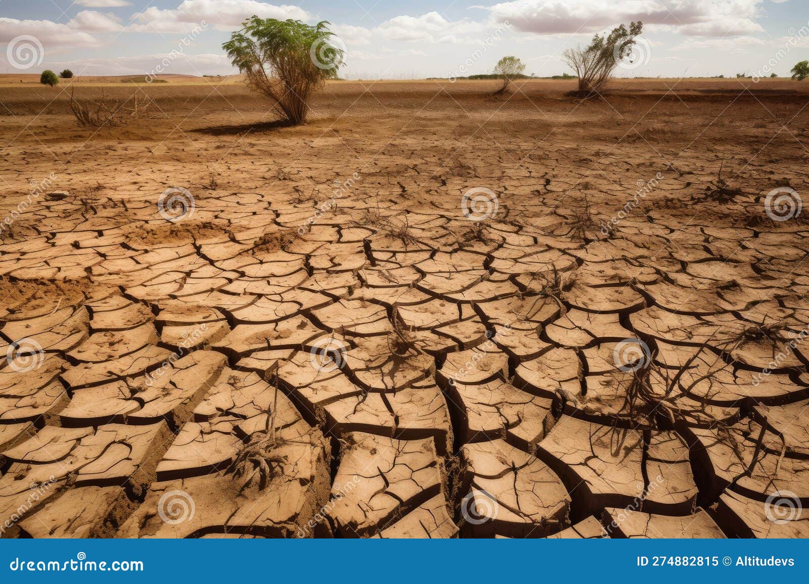 Drought-stricken Landscape with Parched and Cracked Earth Visible Stock ...