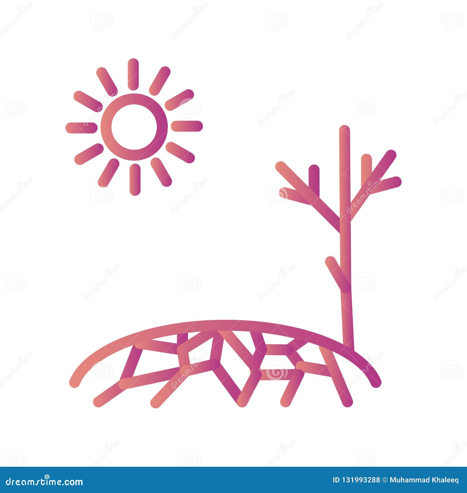 Drought Vector Icon stock illustration. Illustration of icon - 131993288