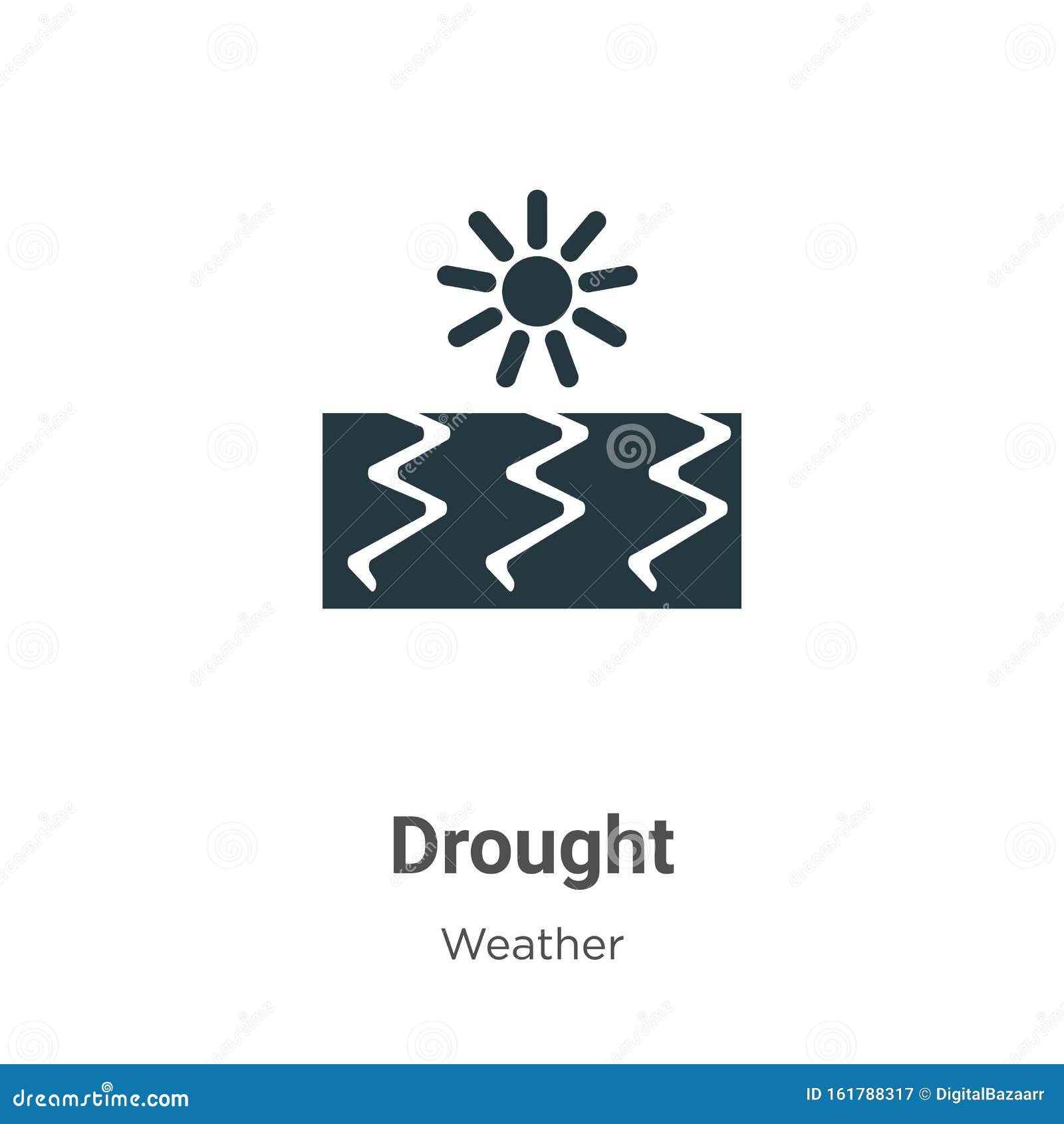 Drought Vector Icon on White Background. Flat Vector Drought Icon ...