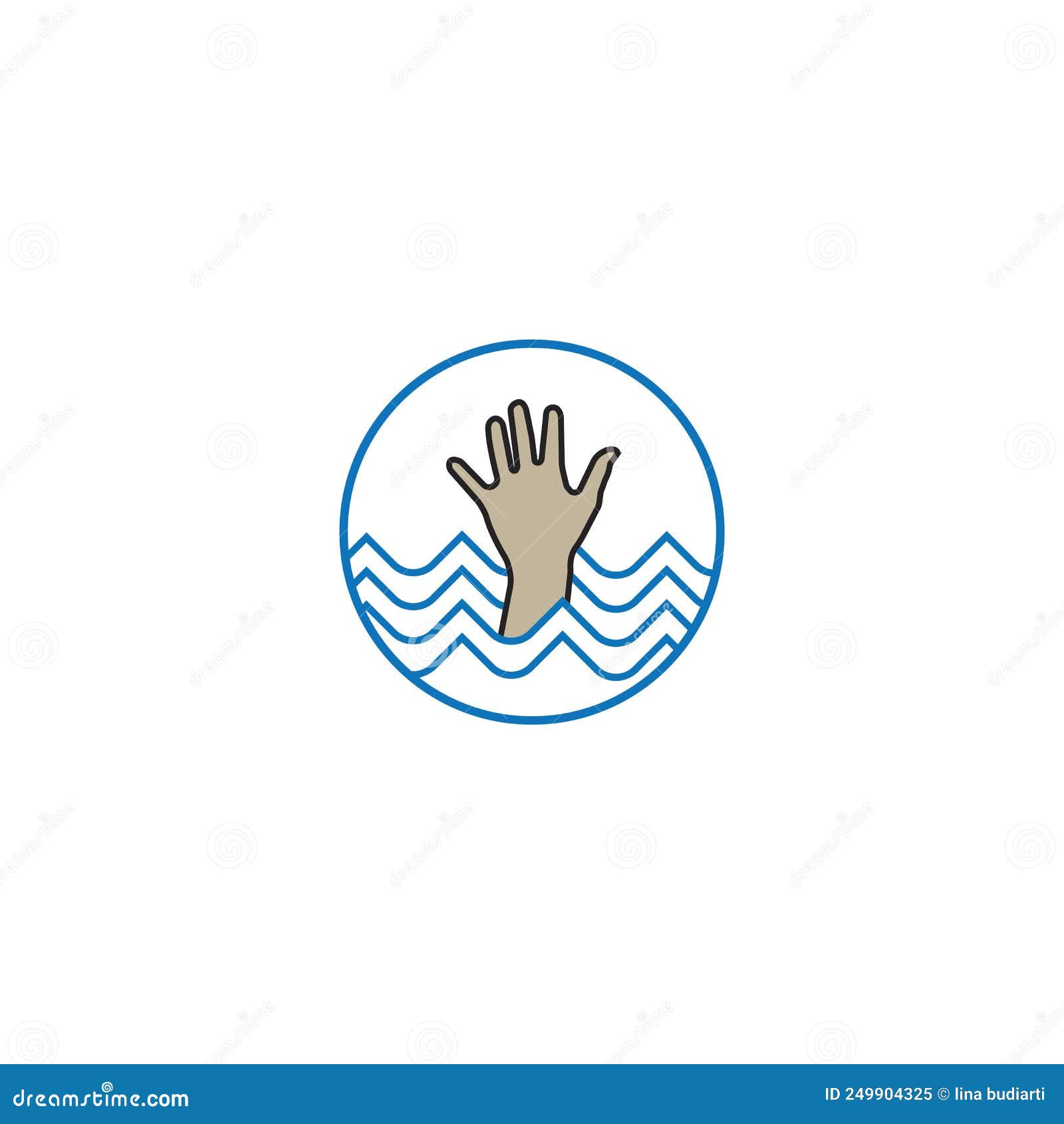 Drown icon stock vector. Illustration of pictogram, panic - 249904325