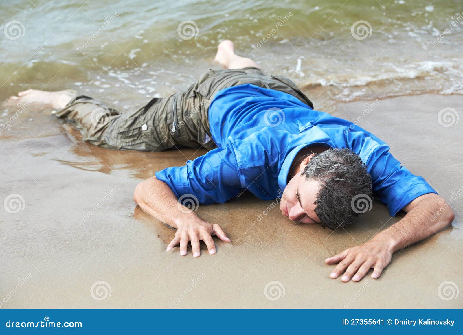 Drowned man stock image. Image of danger, concepts, sandy - 27355641
