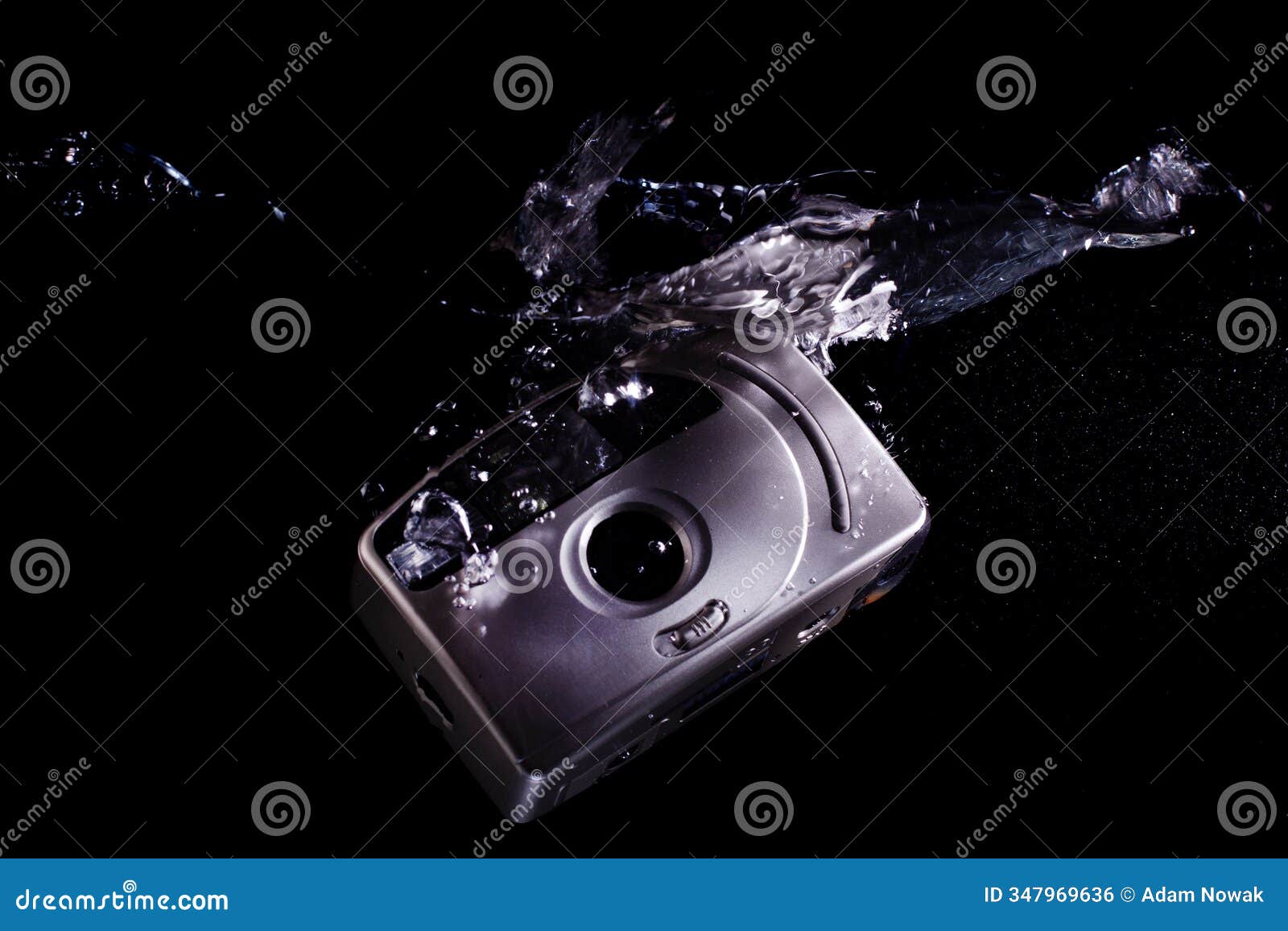 Drowning Analog Camera Symbolizing Technological Evolution Stock Photo ...