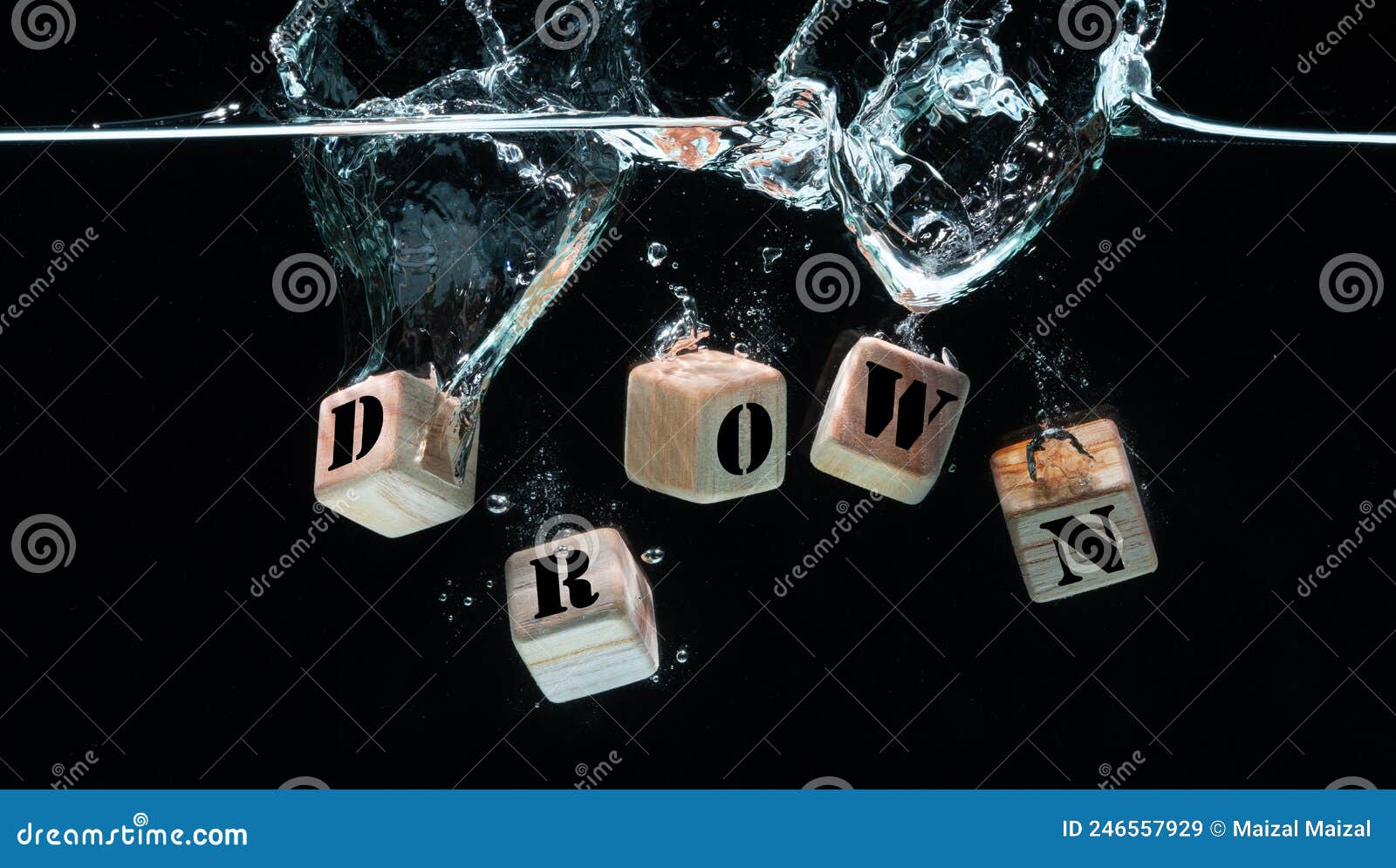 Dice with Text for Illustration of `drown` Words Stock Image - Image of ...
