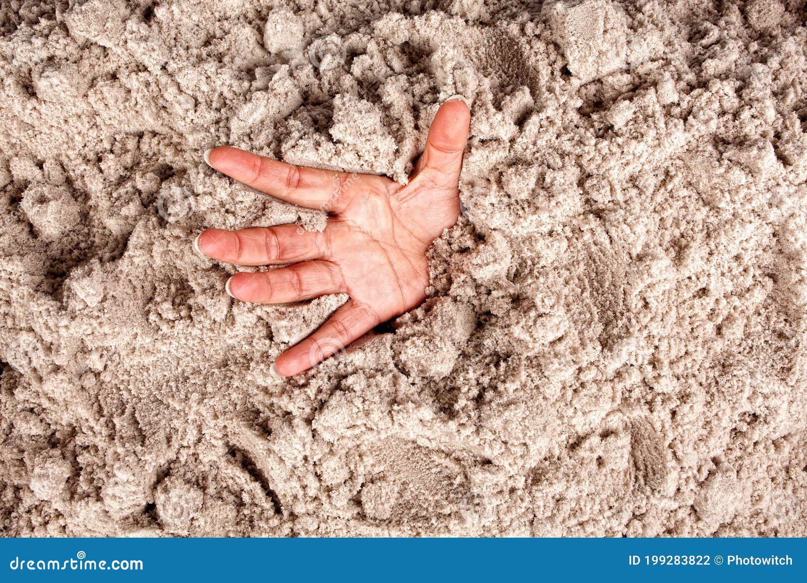 Drowning Hand in White Sand Stock Photo - Image of stress, beach: 199283822