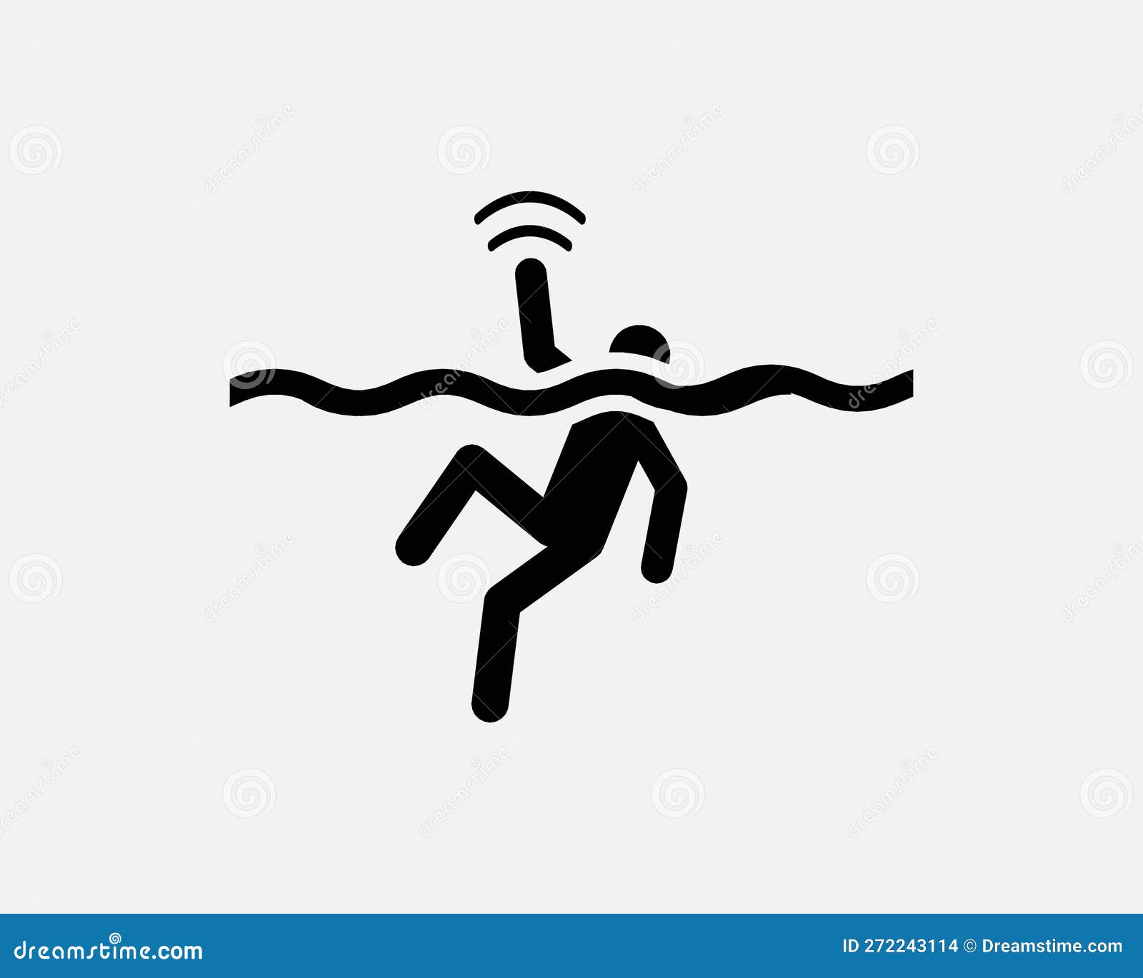 Person Drowning Silhouette