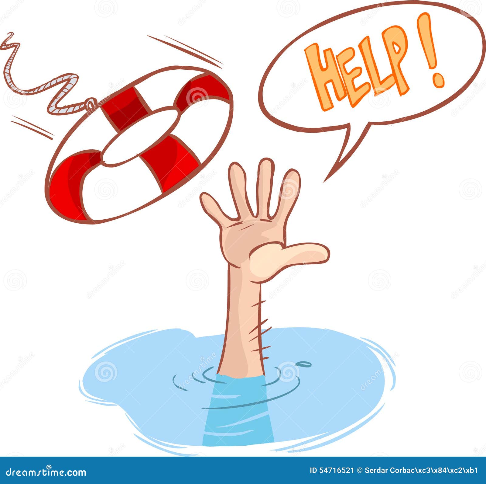 Drowning and lifeline stock vector. Illustration of submerged - 54716521 Drowning and lifeline stock vector. Illustration of submerged - 54716521