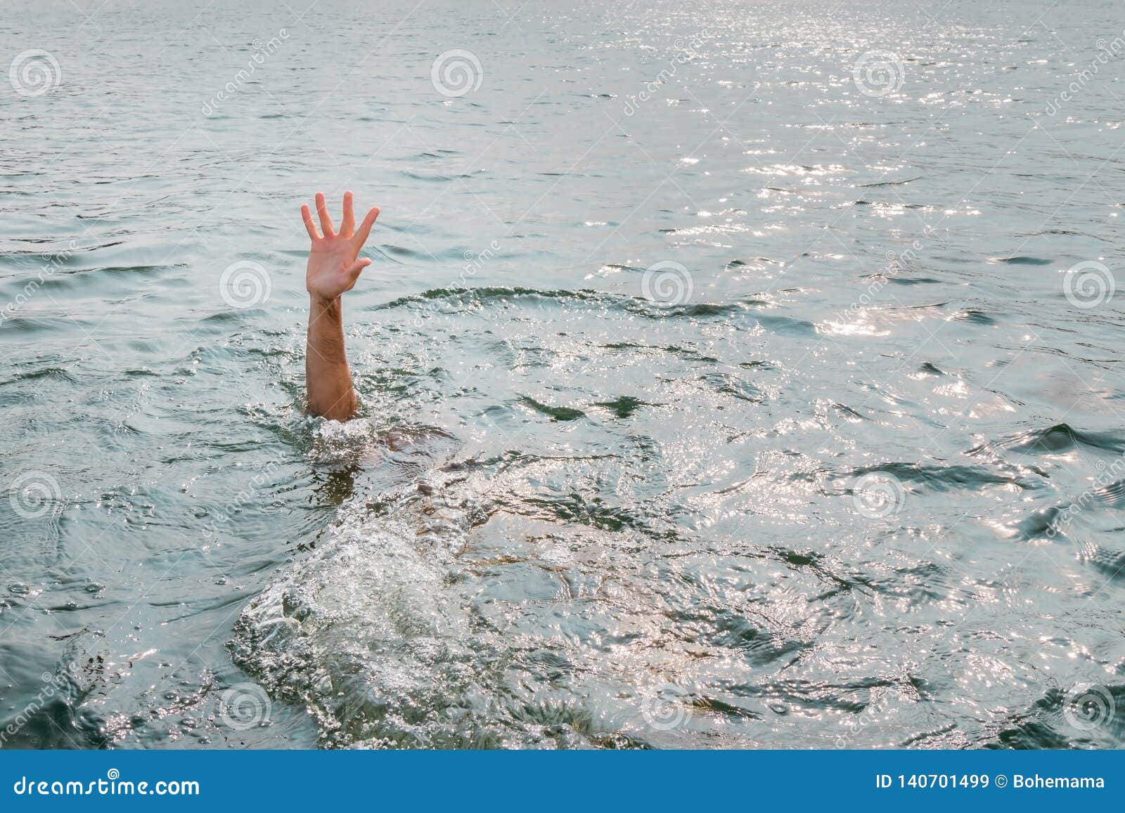 Drowning Man, Asking for Help. Sticking Hand Out of Water Stock Image ...