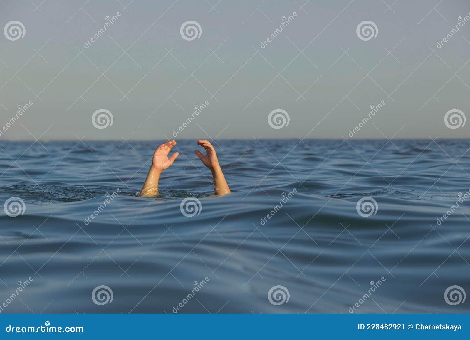 Drowning Man Reaching for Help in Sea Stock Image - Image of diving ...