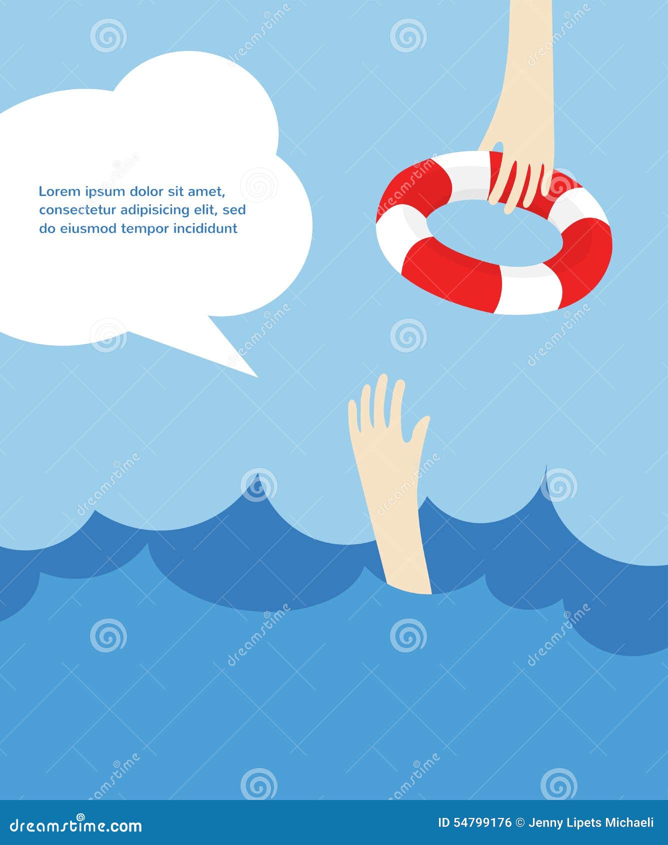 Drowning Man Screaming for Help. Summer Danger Stock Vector ...