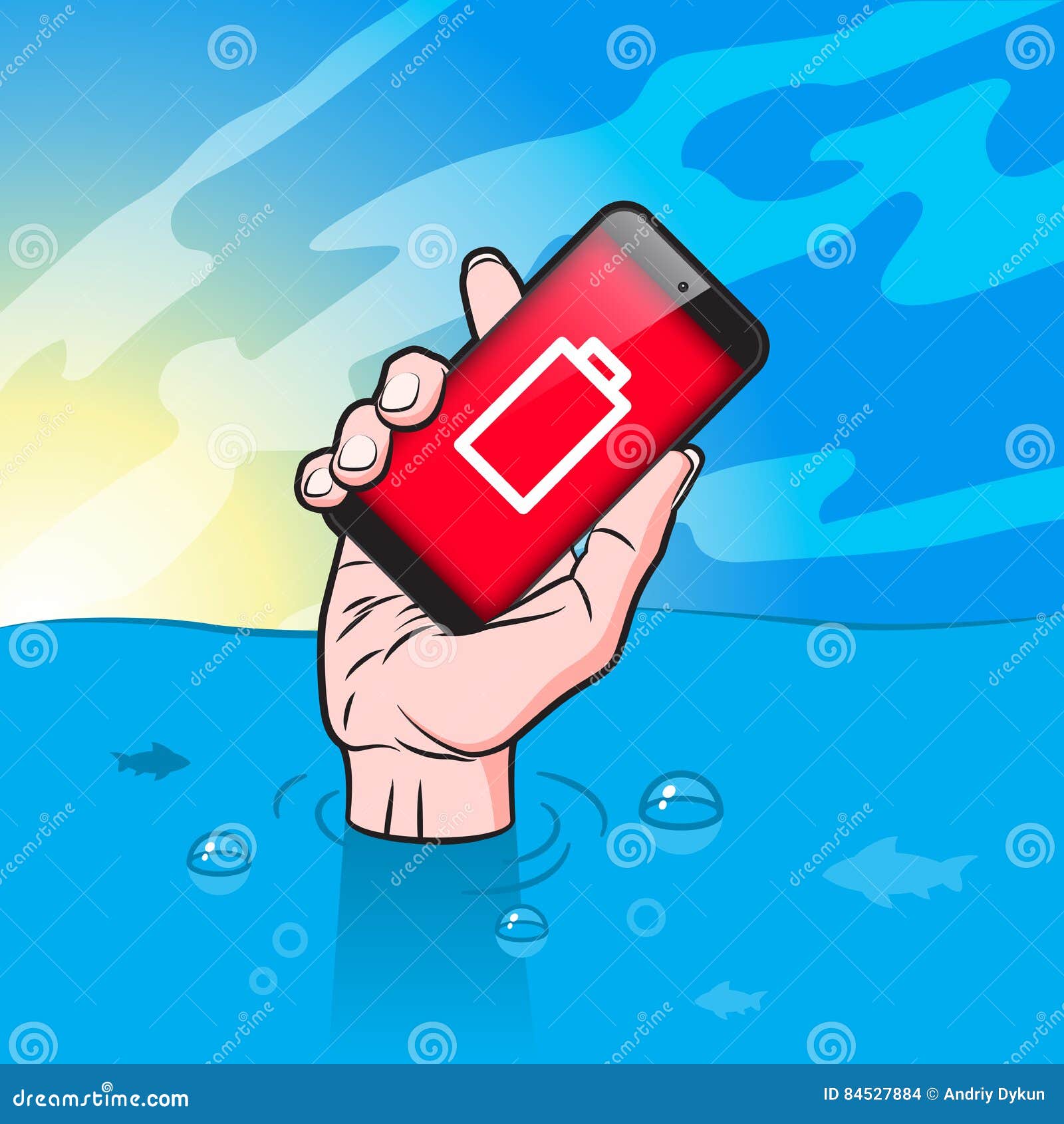 Man Drowning In A Smartphone Stock Image | CartoonDealer.com #177800629