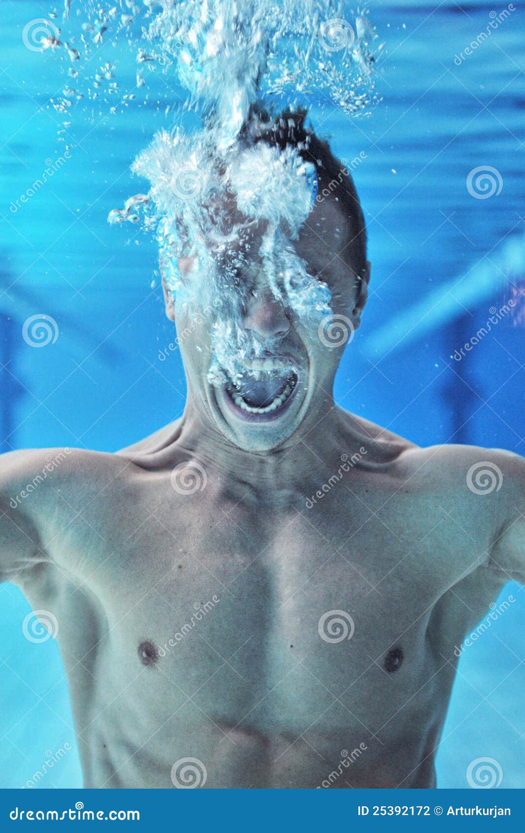 Drowning Man Underwater Diver Stock Photo - Image of adult, swimmer ...