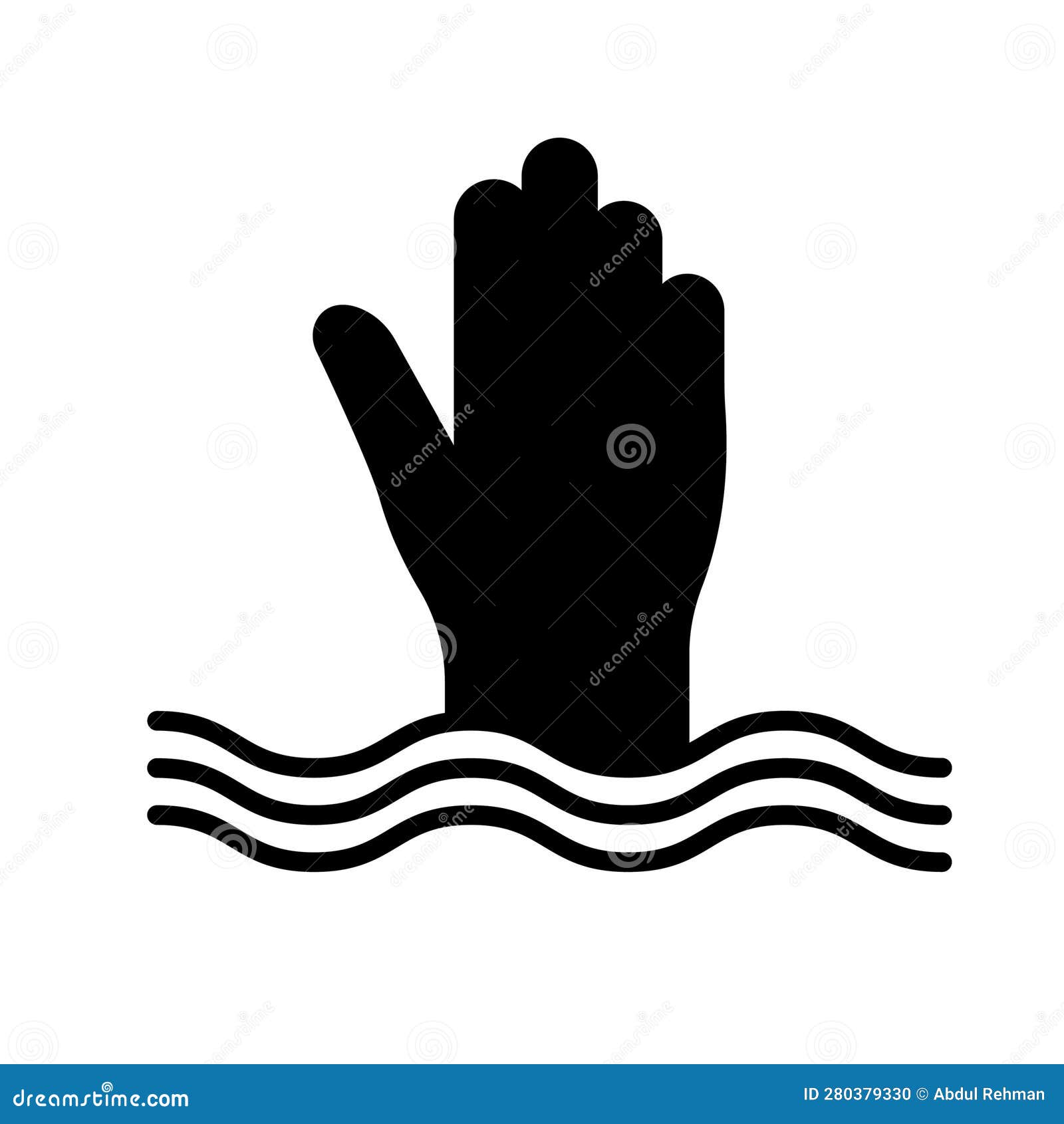 Drowning Mens Hand Vector Icon Easily Modify. Stock Vector ...