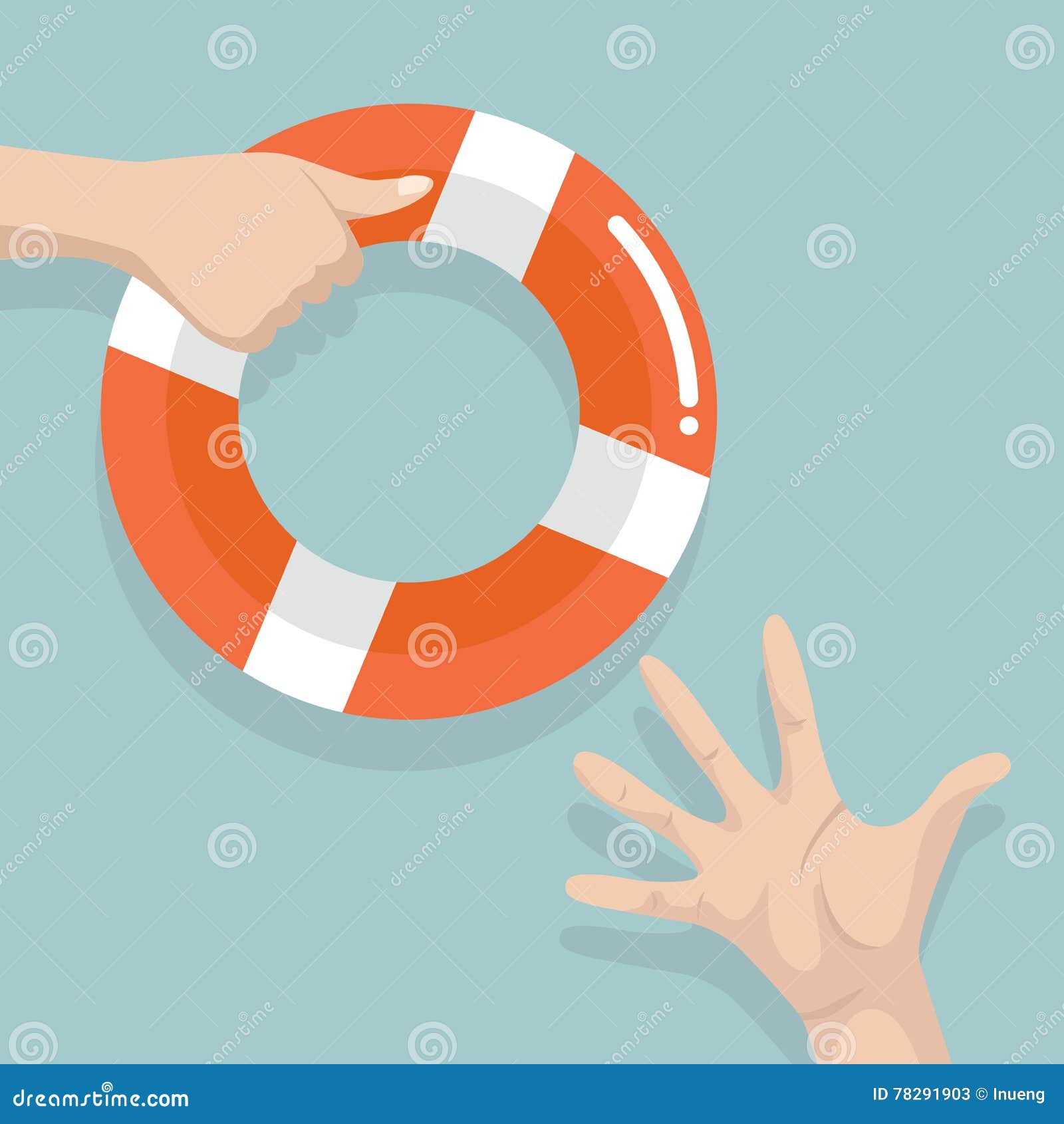 Throwing Lifebuoy On A Rope, Symbol Of Salvation, Concept Of Helping A ...