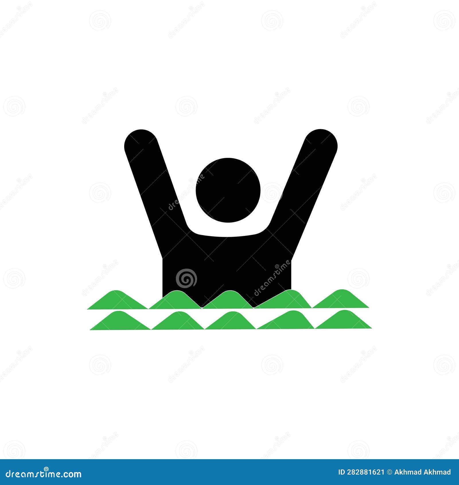 Drowning person icon stock vector. Illustration of champion - 282881621
