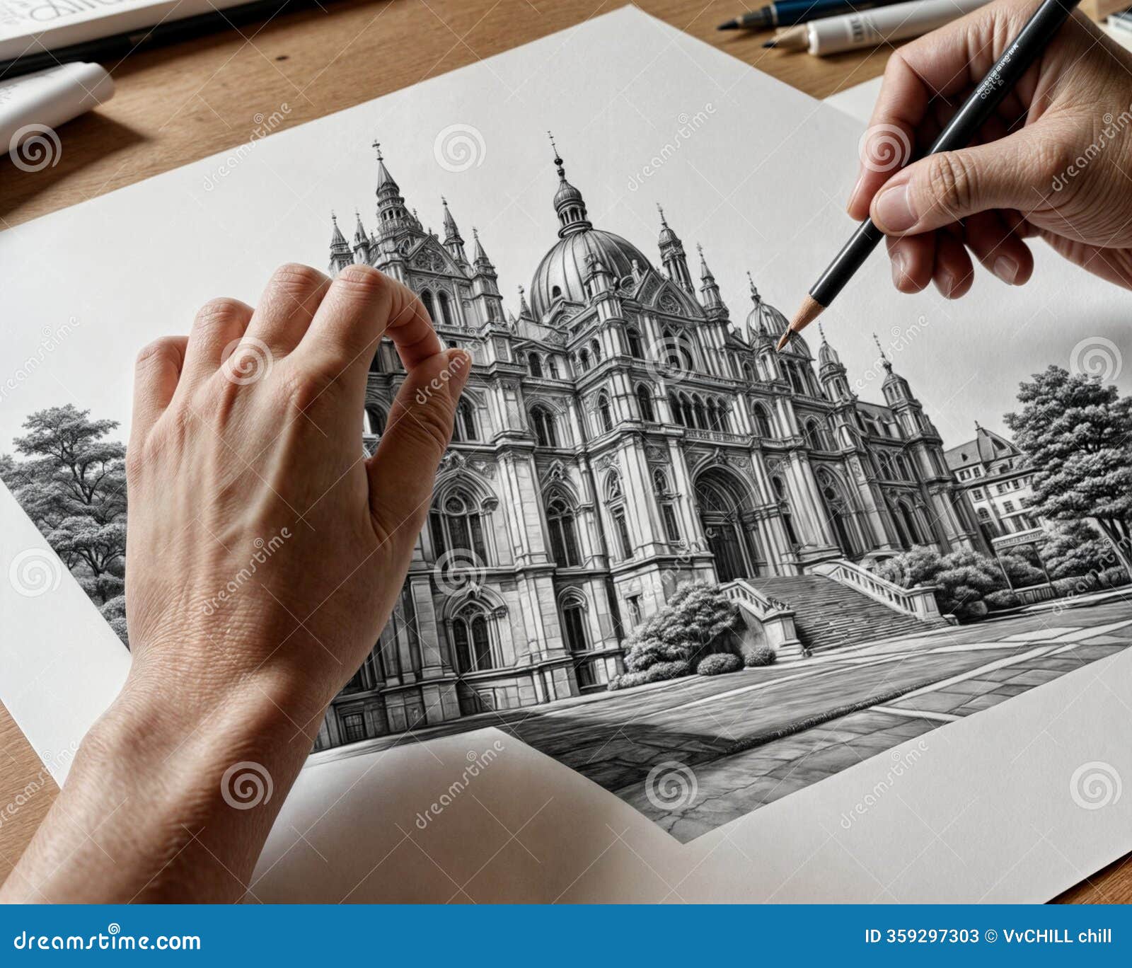 Drowning Sketch Design Architecture Pencil Stock Image - Image of ...