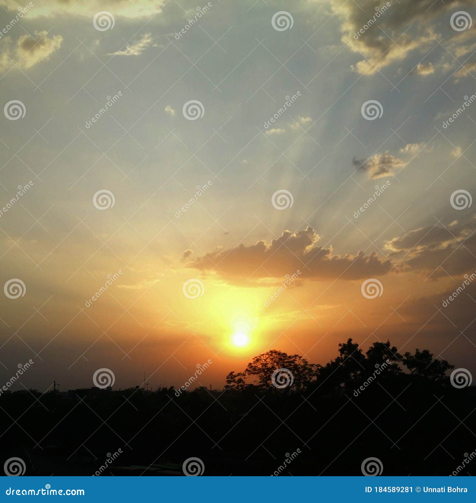 The Drowning Sun and Its Rays. Stock Image - Image of drowning ...