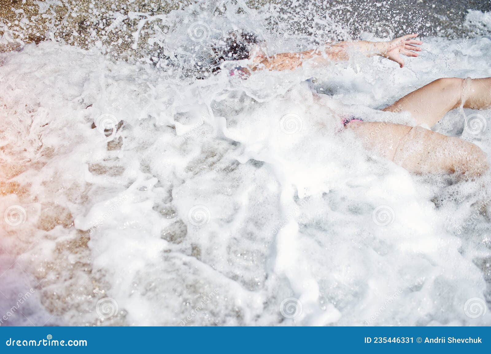 Drowning Woman at the Sea. Danger on the Water Stock Image - Image of ...