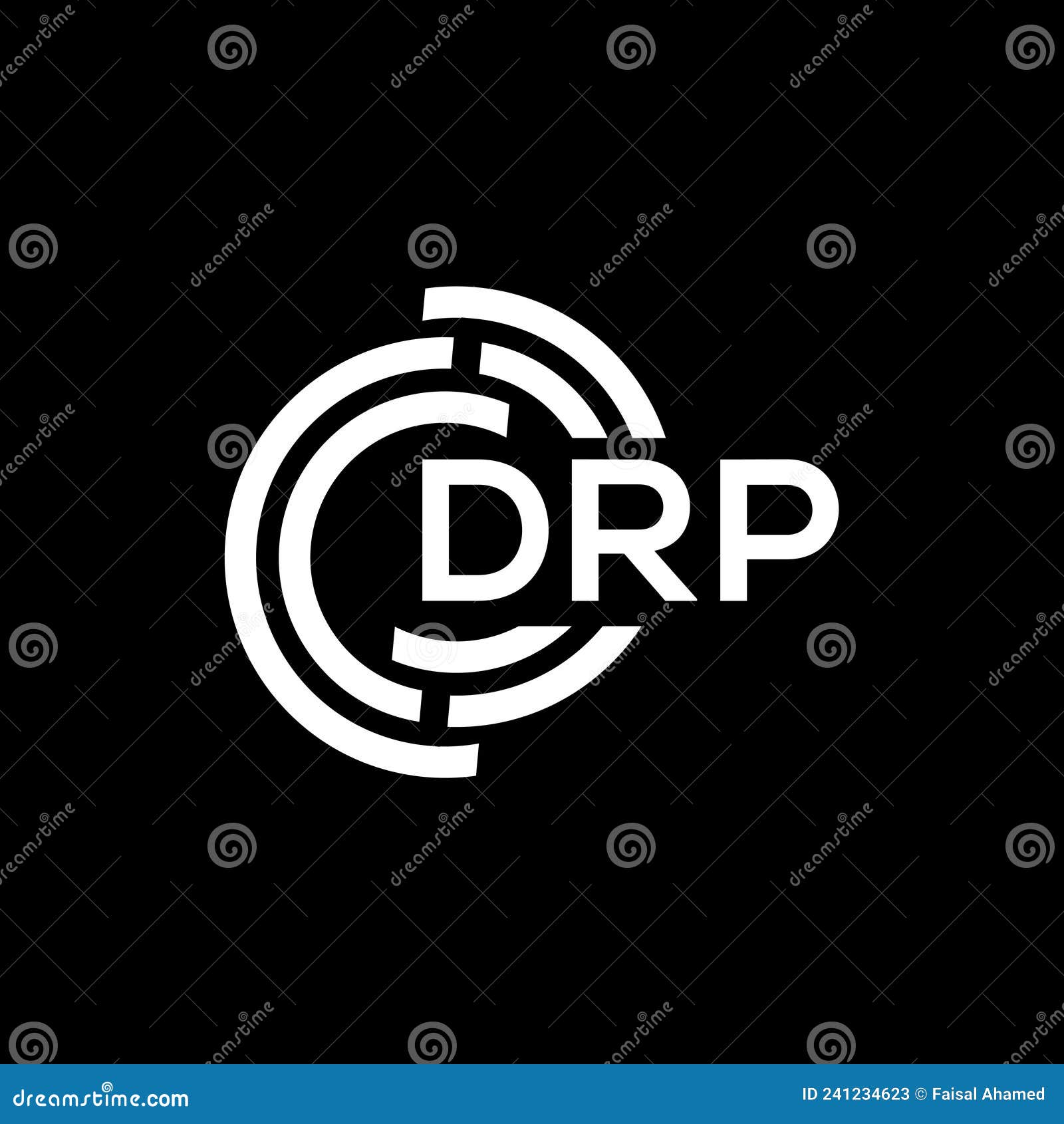 DRP Letter Logo Design on Black Background. DRP Creative Initials ...