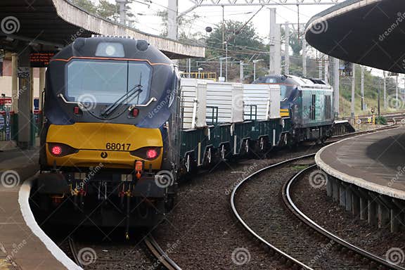 DRS Diesel Locos, Nuclear Flask Train in Carnforth Editorial Image ...