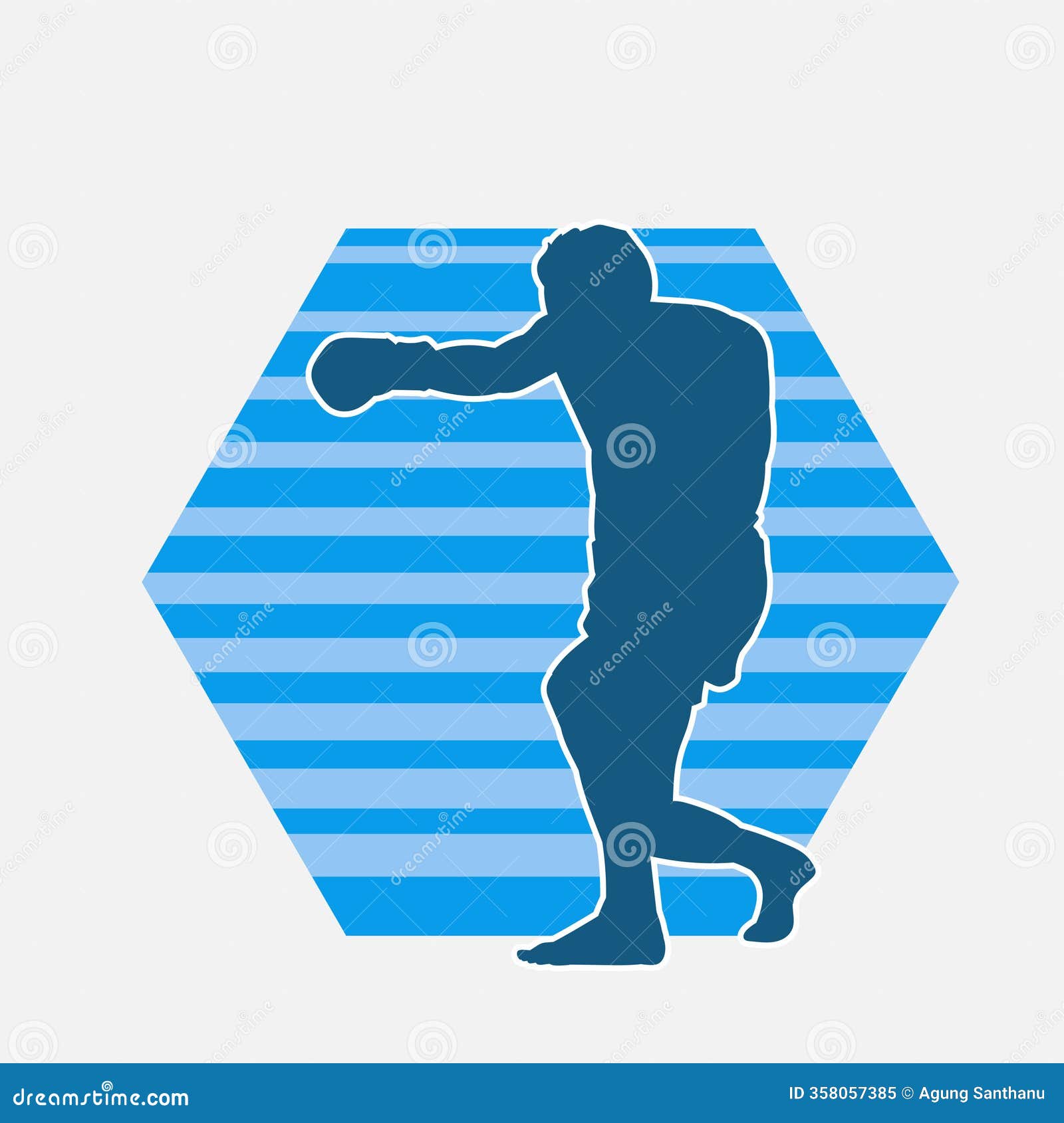 Silhouette of a Male Kickboxer Athlete in Action Pose. Stock Vector ...