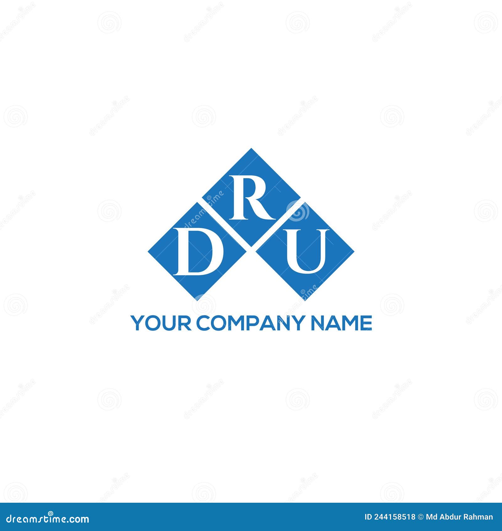 DRU Letter Logo Design On White Background. DRU Creative Initials ...