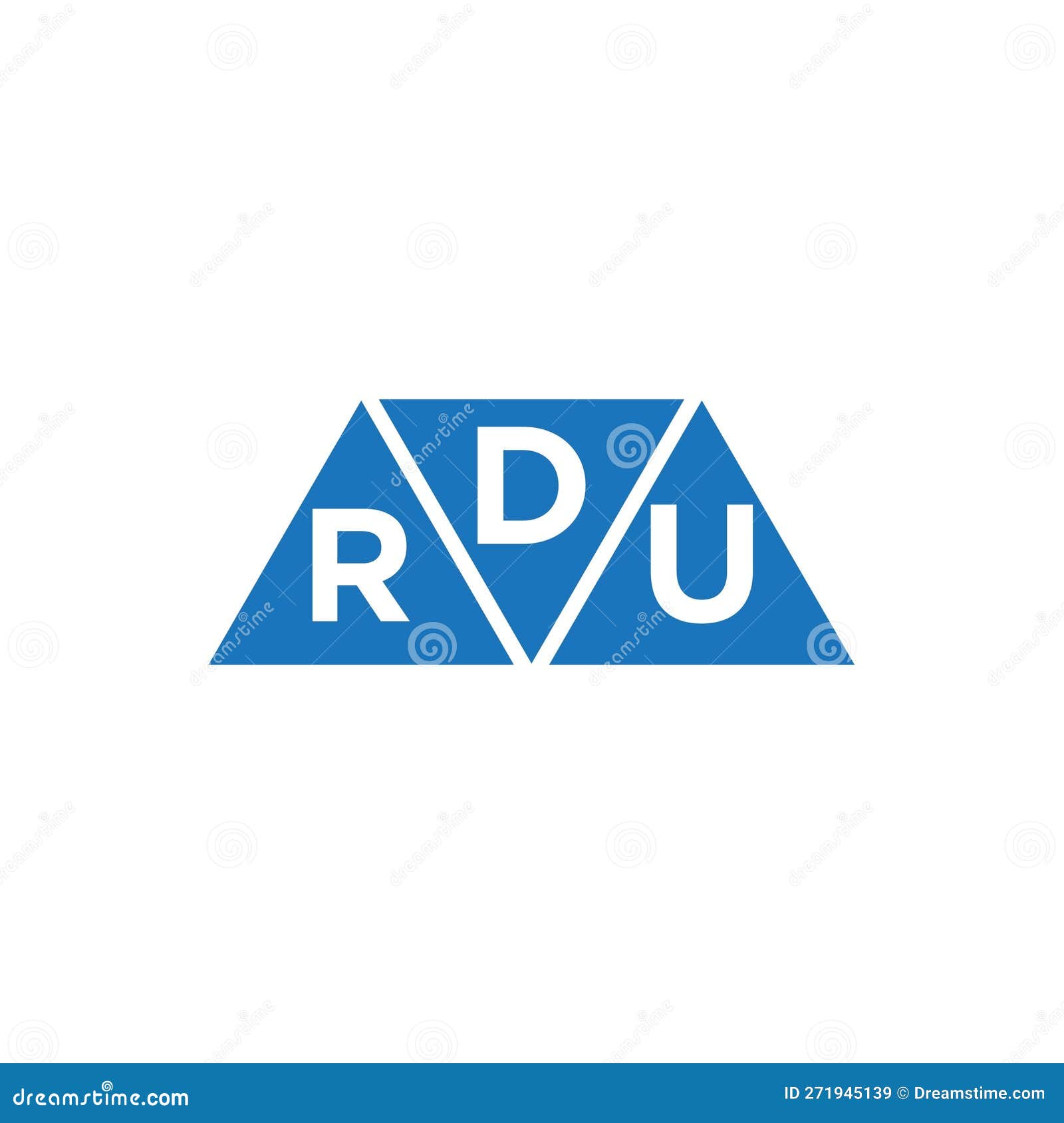 DRU 3 Triangle Shape Logo Design on White Background. DRU Creative ...