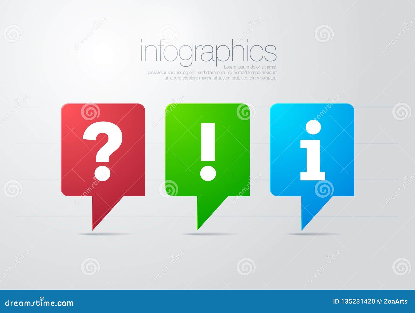 Modern Vector Infographic with Question Mark, Exclamation Mark and Info ...
