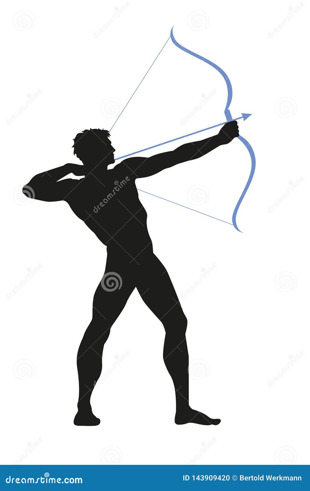Archer, bowman silhouette stock vector. Illustration of antique - 143909420