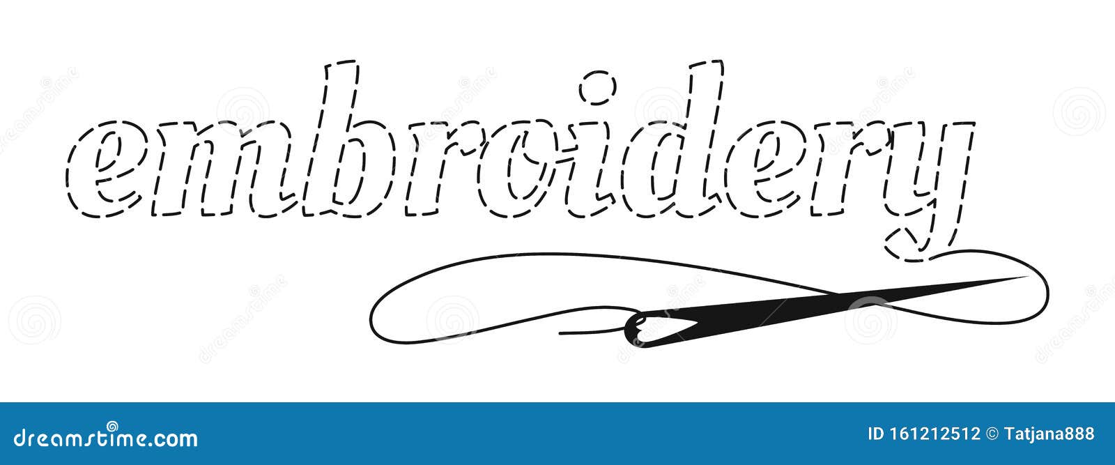 Silhouette of the Word `embroidery` with Interrupted Contour Stock ...