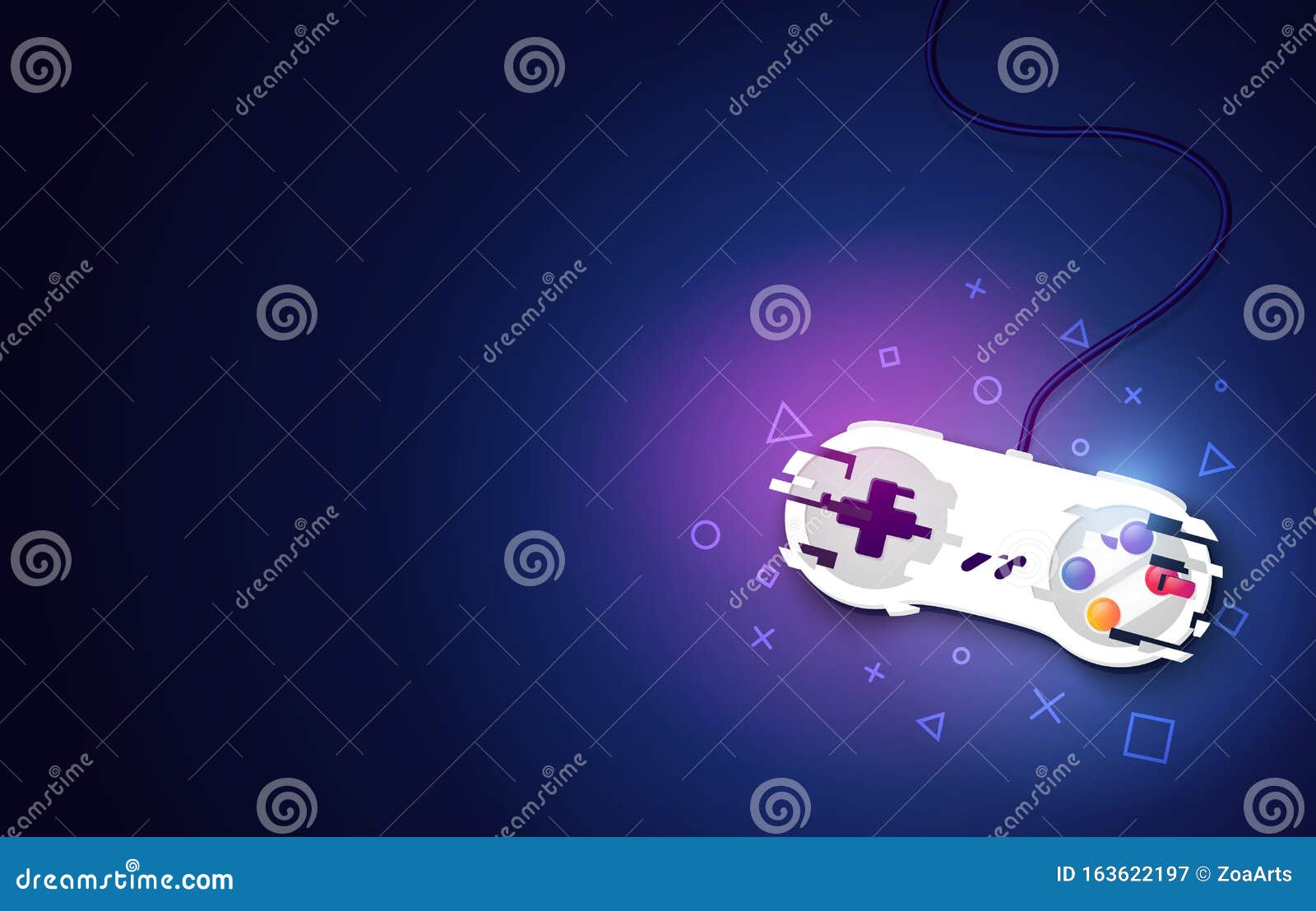 Vector Illustration Video Game Console Pad. Gaming Concept. Top View ...