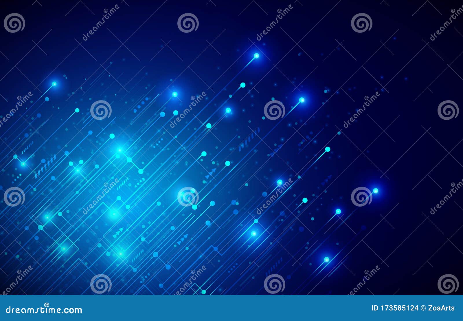 Vector Illustration Abstract Futuristic High Technology Dark Blue Color ...