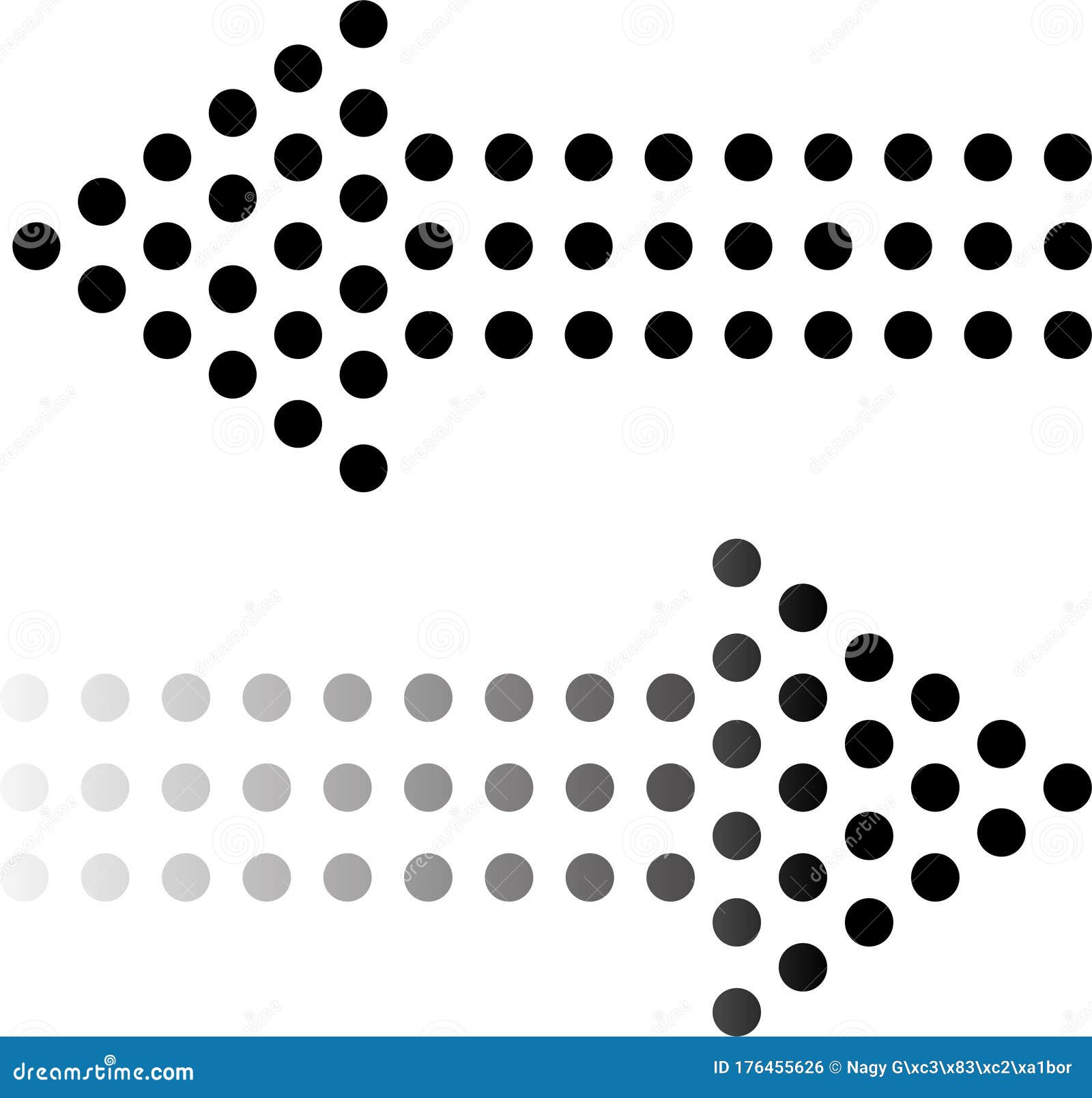 HALFTONE DESIGN. ARROR VECTOR ILLUSTRATION. TEMPLATE GRAPHIC ELEMENTS ...