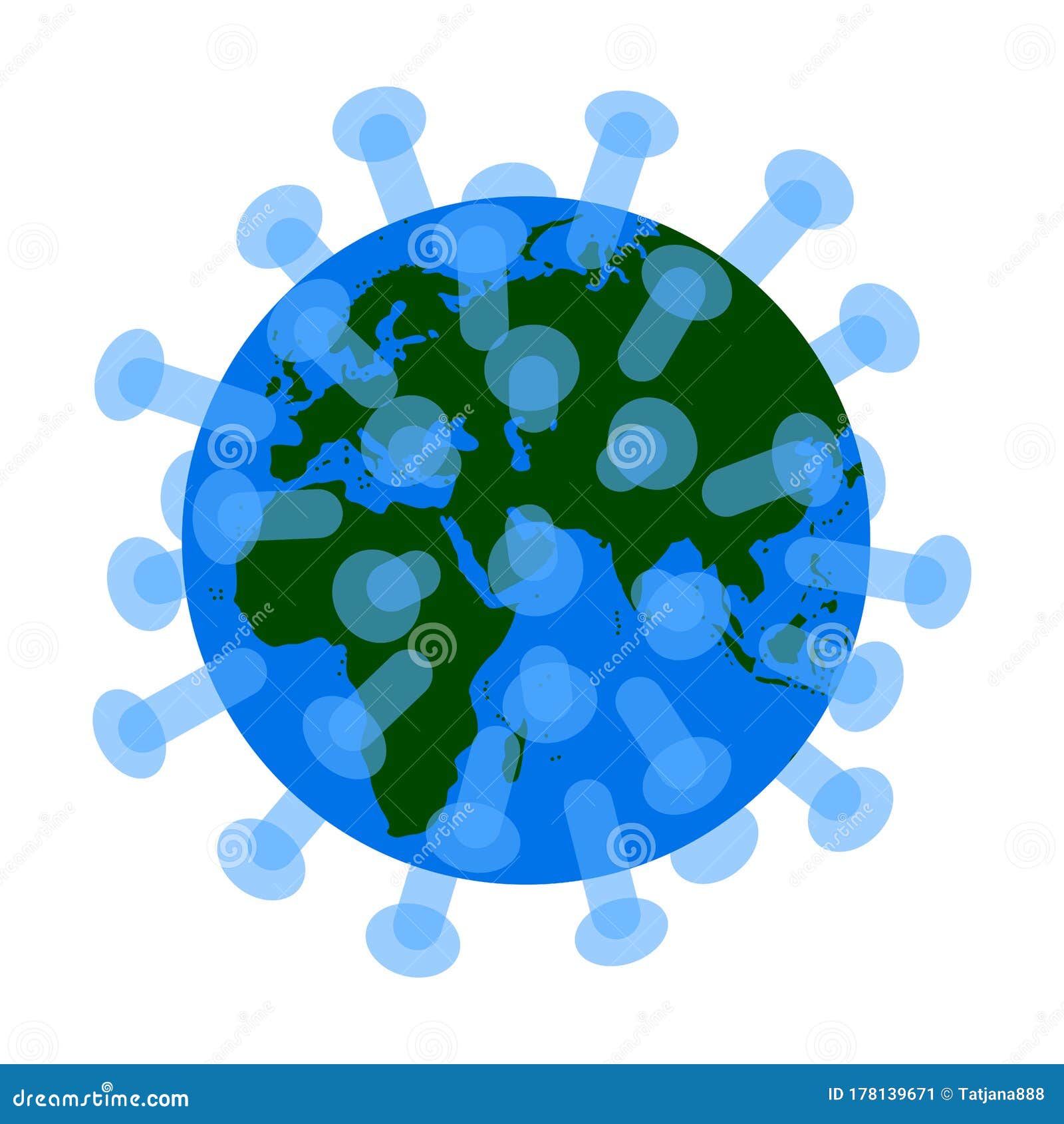 Virus Shaped Planet. Stylized Globe with Viral Protein Strands. the ...