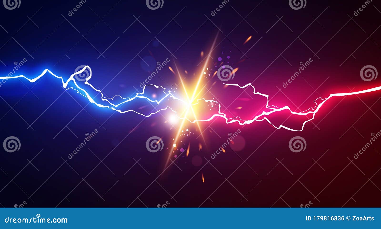 Vector Illustration Abstract Electric Lightning. Concept for Battle ...
