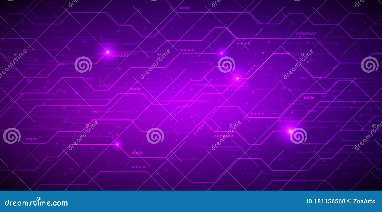 Vector Illustration Modern Violett Technology Background with Hi-Tech ...