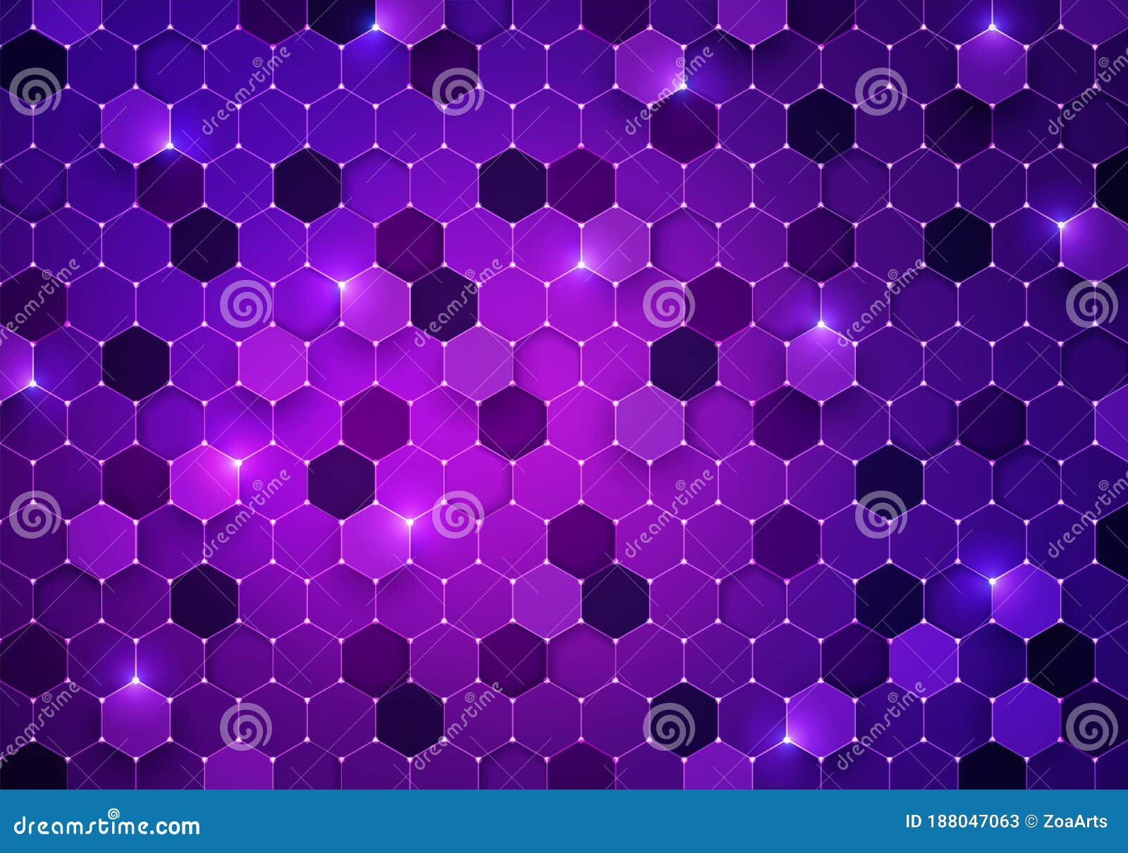 Vector Illustration Futuristic Cyber Hexagon Background. Stock Vector ...
