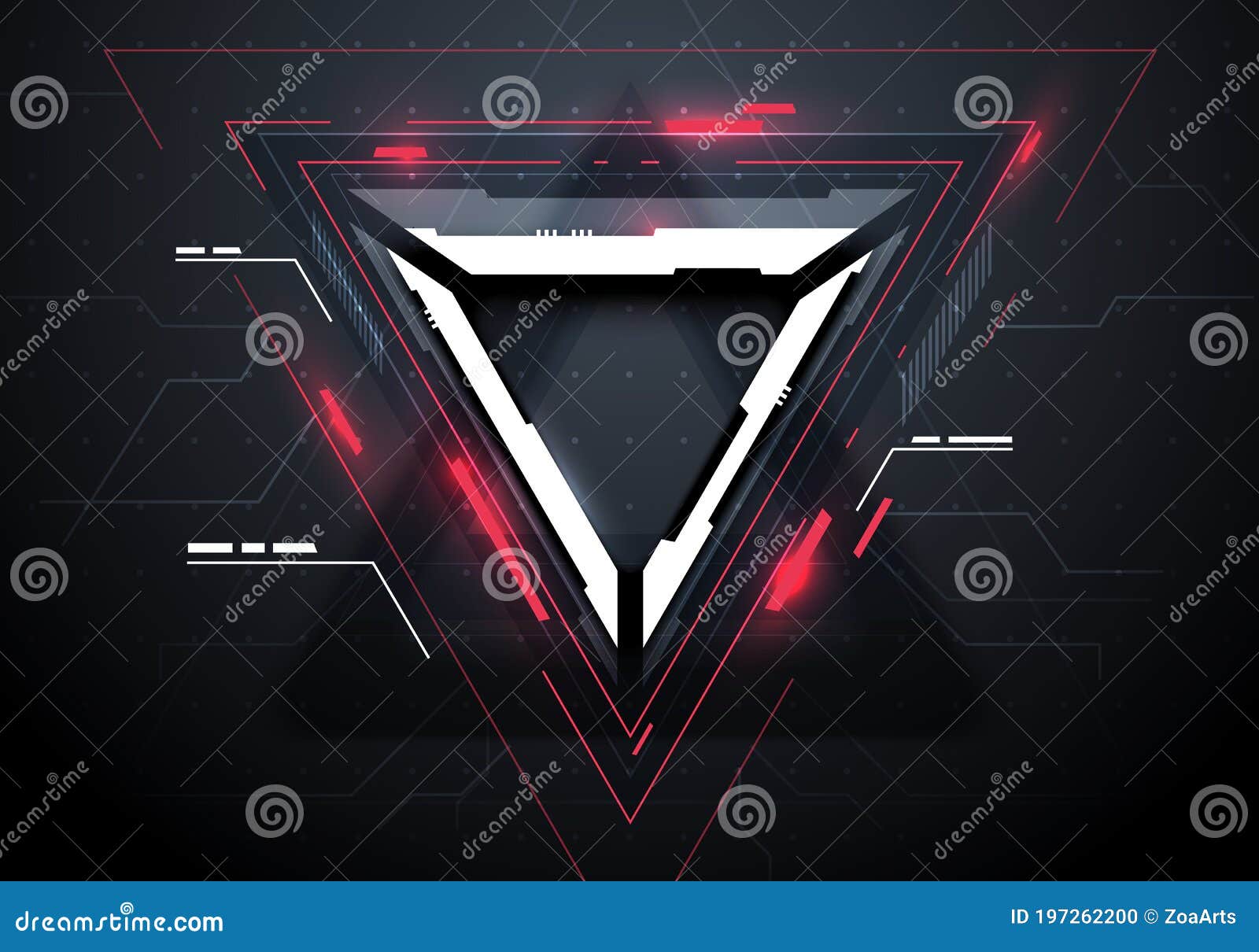 Vector Illustration Hi-Tech Computer Interface Design. Dark Futuristic ...