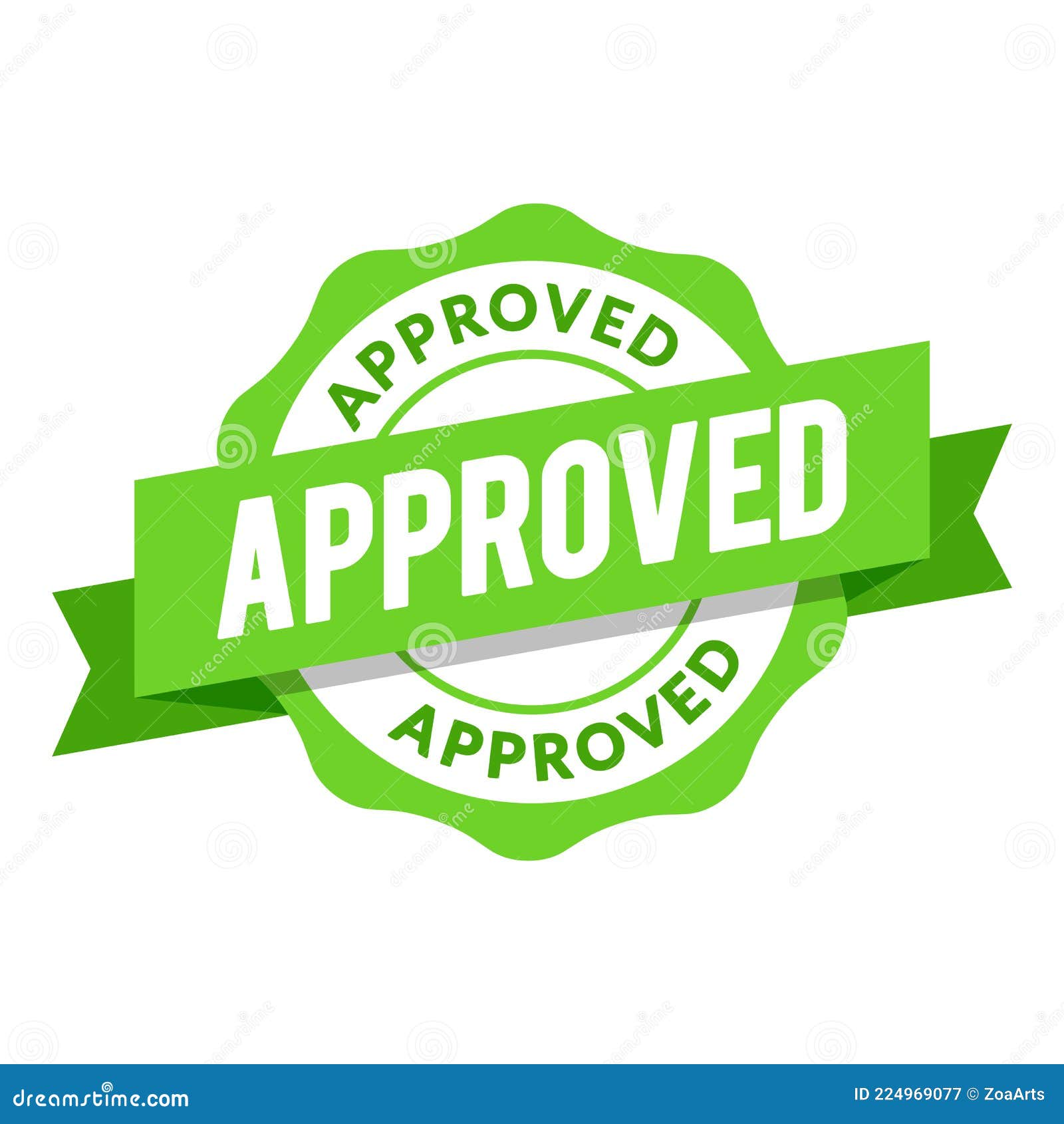 Green Approved Star Sticker Vector Illustration Isolated On White ...