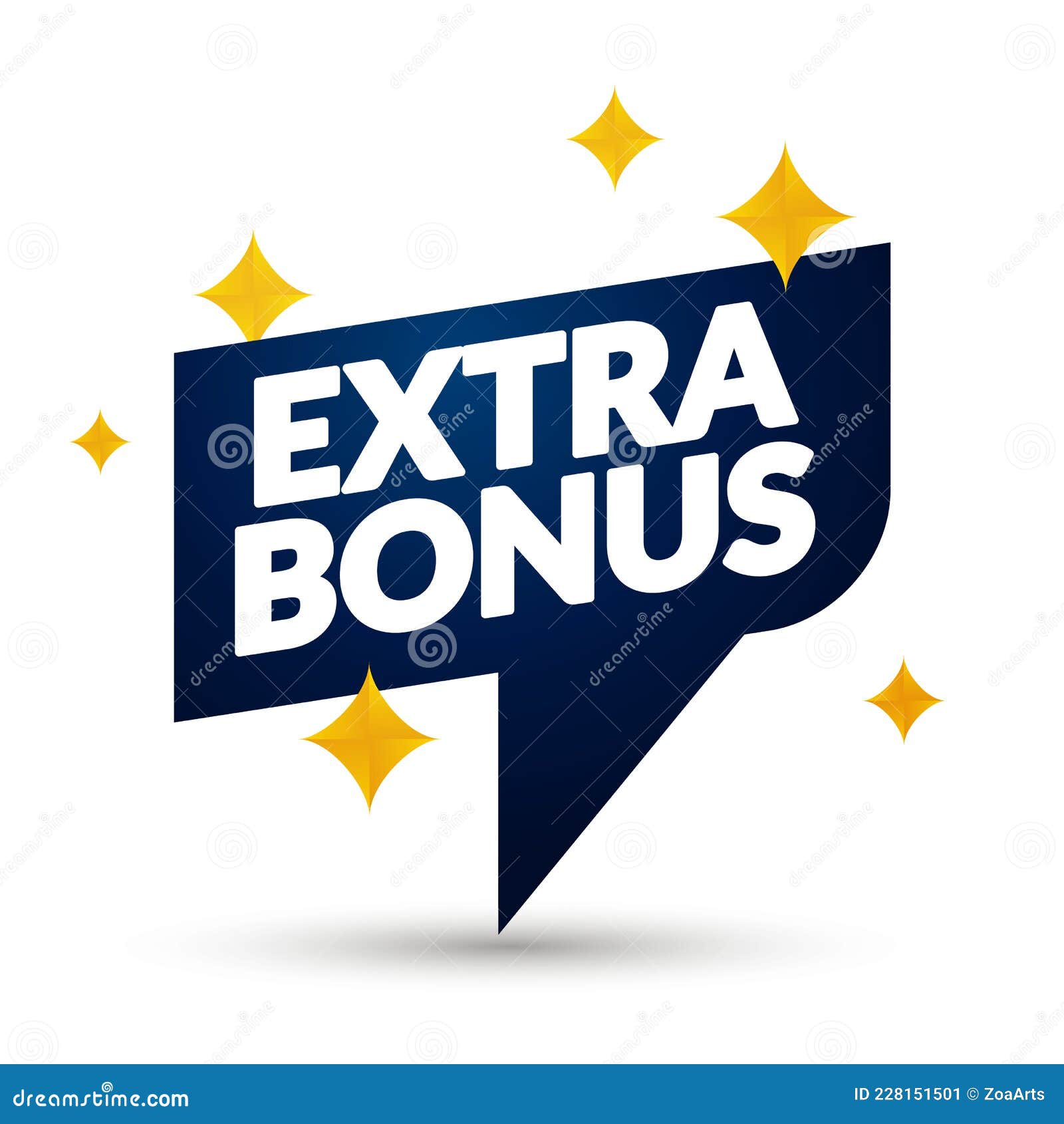 Vector Illustration Extra Bonus Sign with Stars. Stock Vector ...