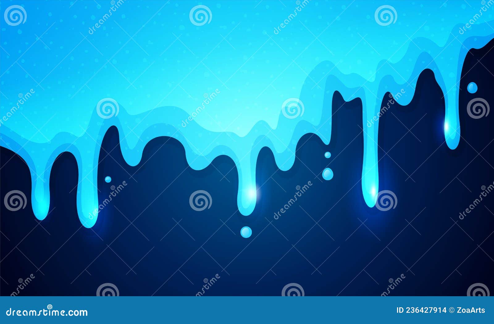 Vector Illustration Blue Dripping Slime with Glossy Effect Stock Vector ...