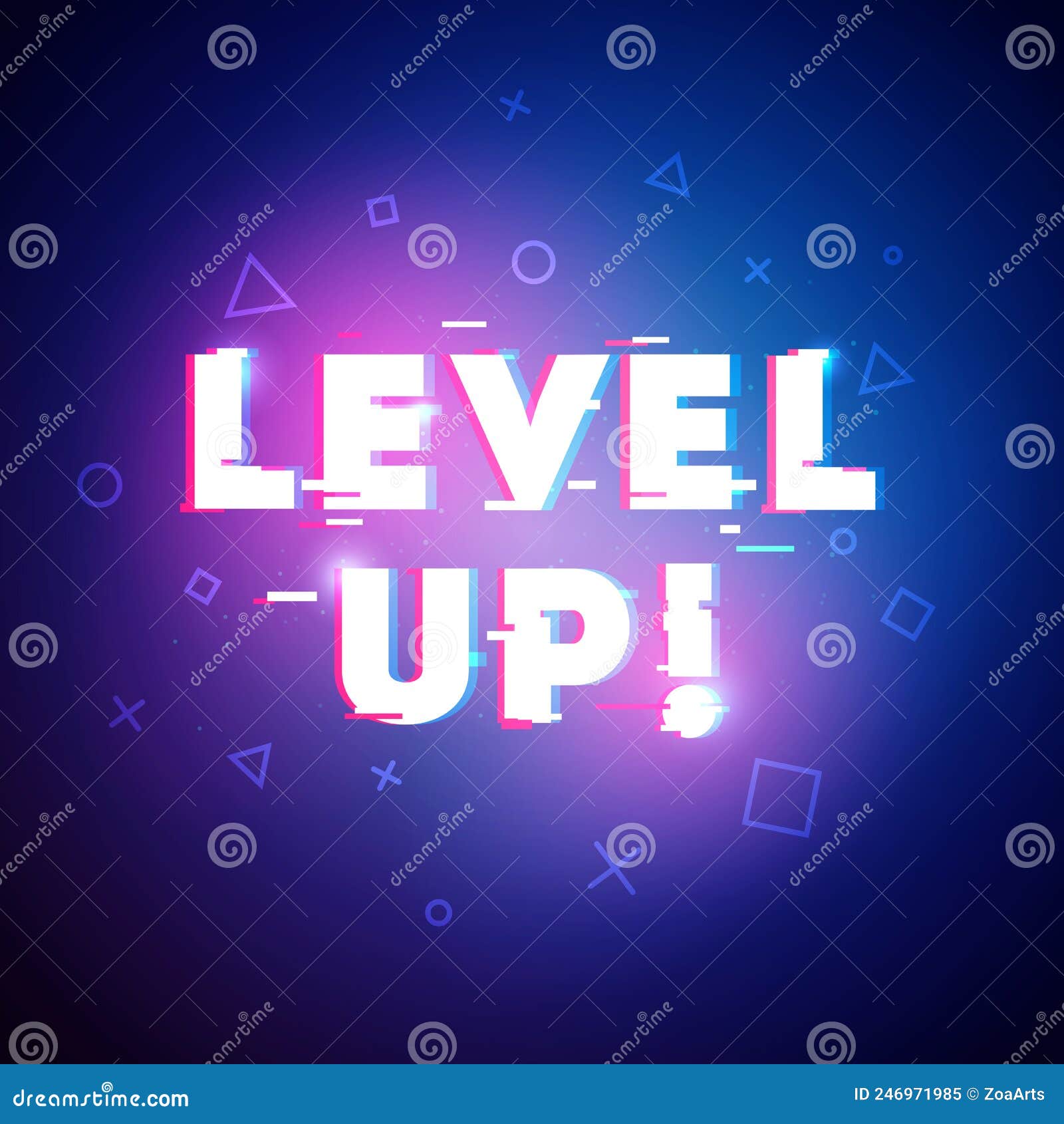 Vector Illutration Level Up Gaming Interface Stock Vector ...