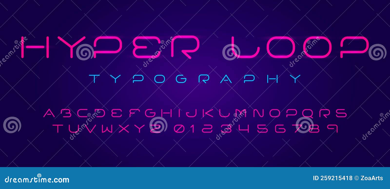 Vector Illustration Futuristic Hi-Tech Typography. Modern Cyber Font ...