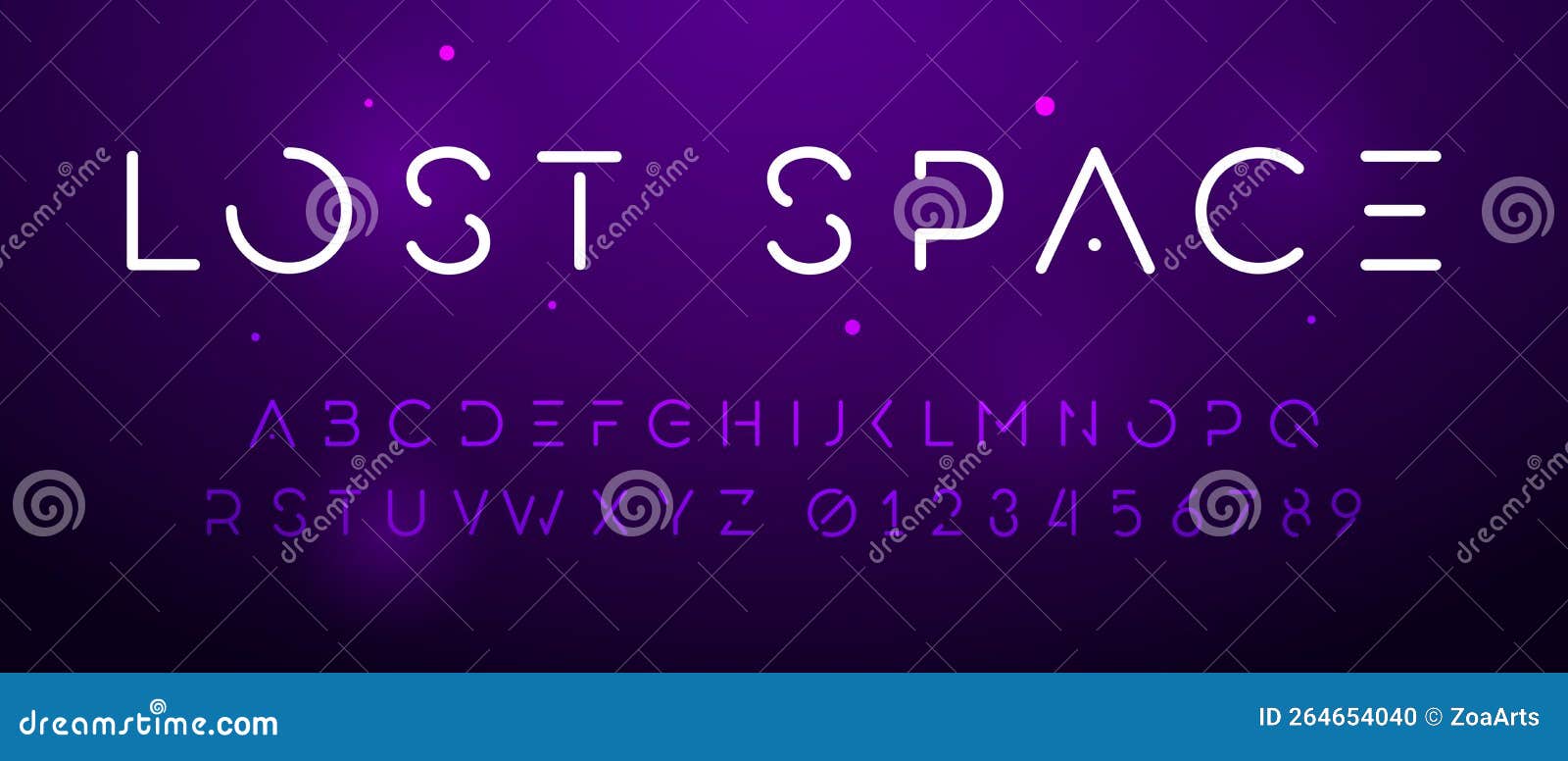 Minimal Future Space Typography with Numbers Stock Vector ...