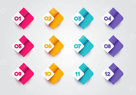 3d Square Bullet Points Set Stock Vector - Illustration of frame ...