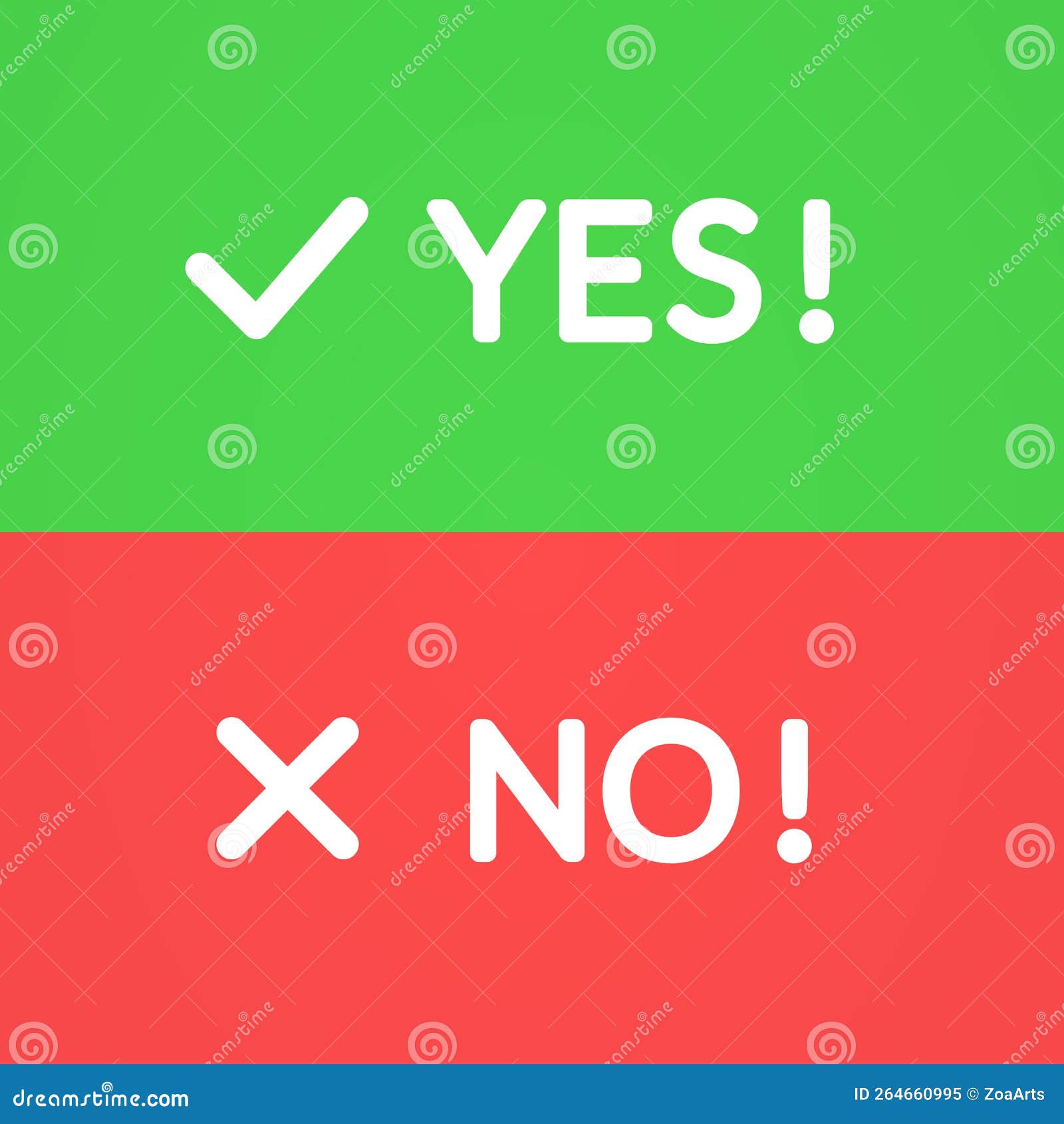 Choose Yes or No Button with Checkmark and Cross Stock Vector ...
