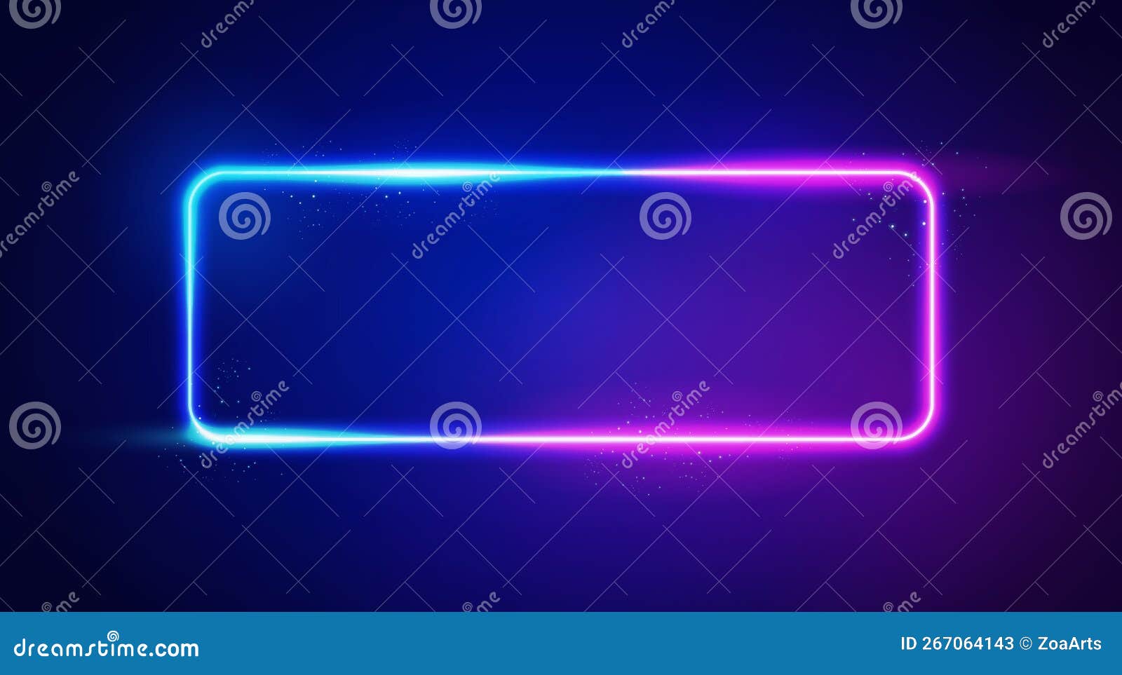 Blue and Violet Neon Color Rectangle Frame. Stock Vector - Illustration ...