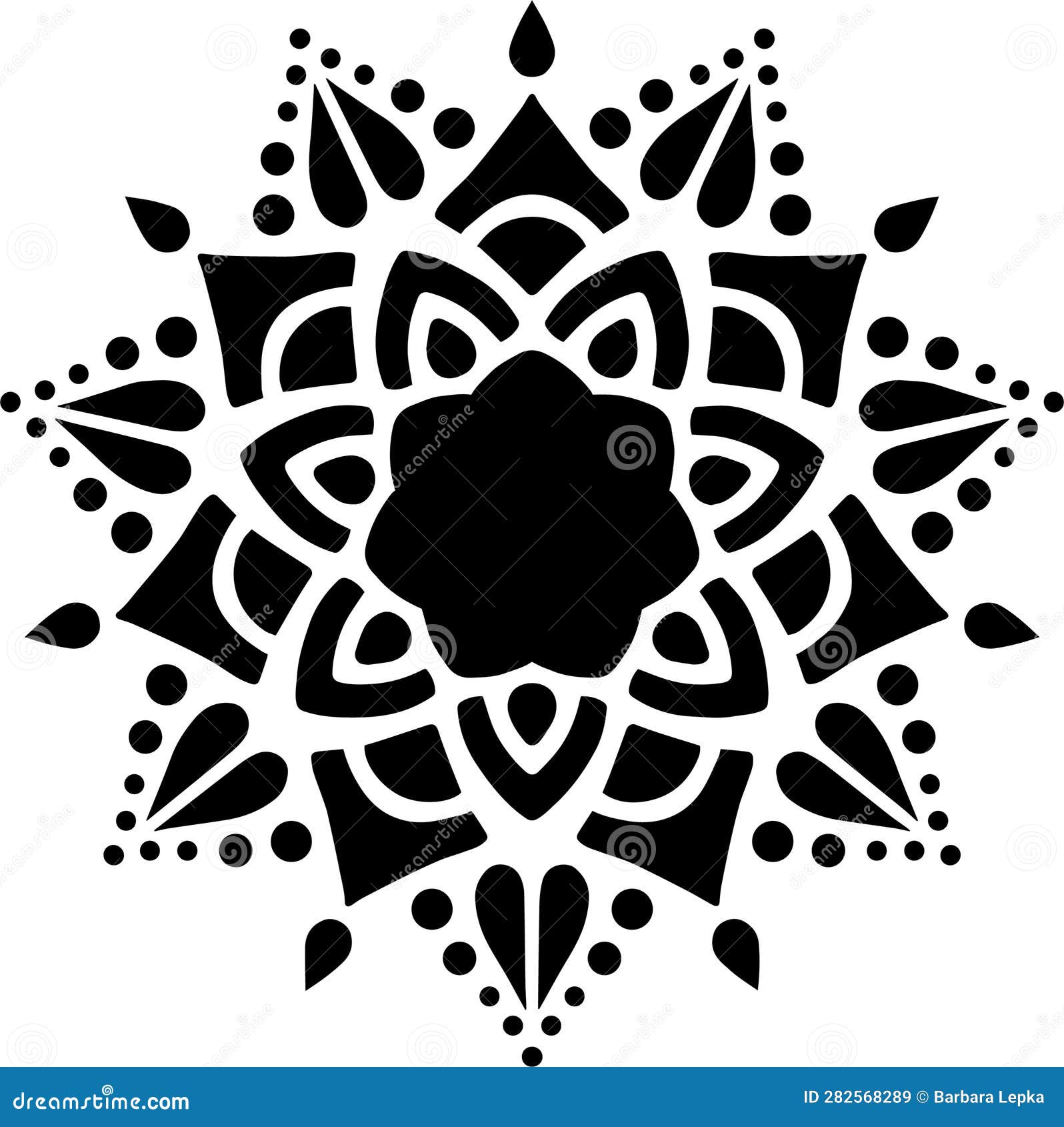 Mandala Stencil Illustration Playful Design Template Stock Vector ...