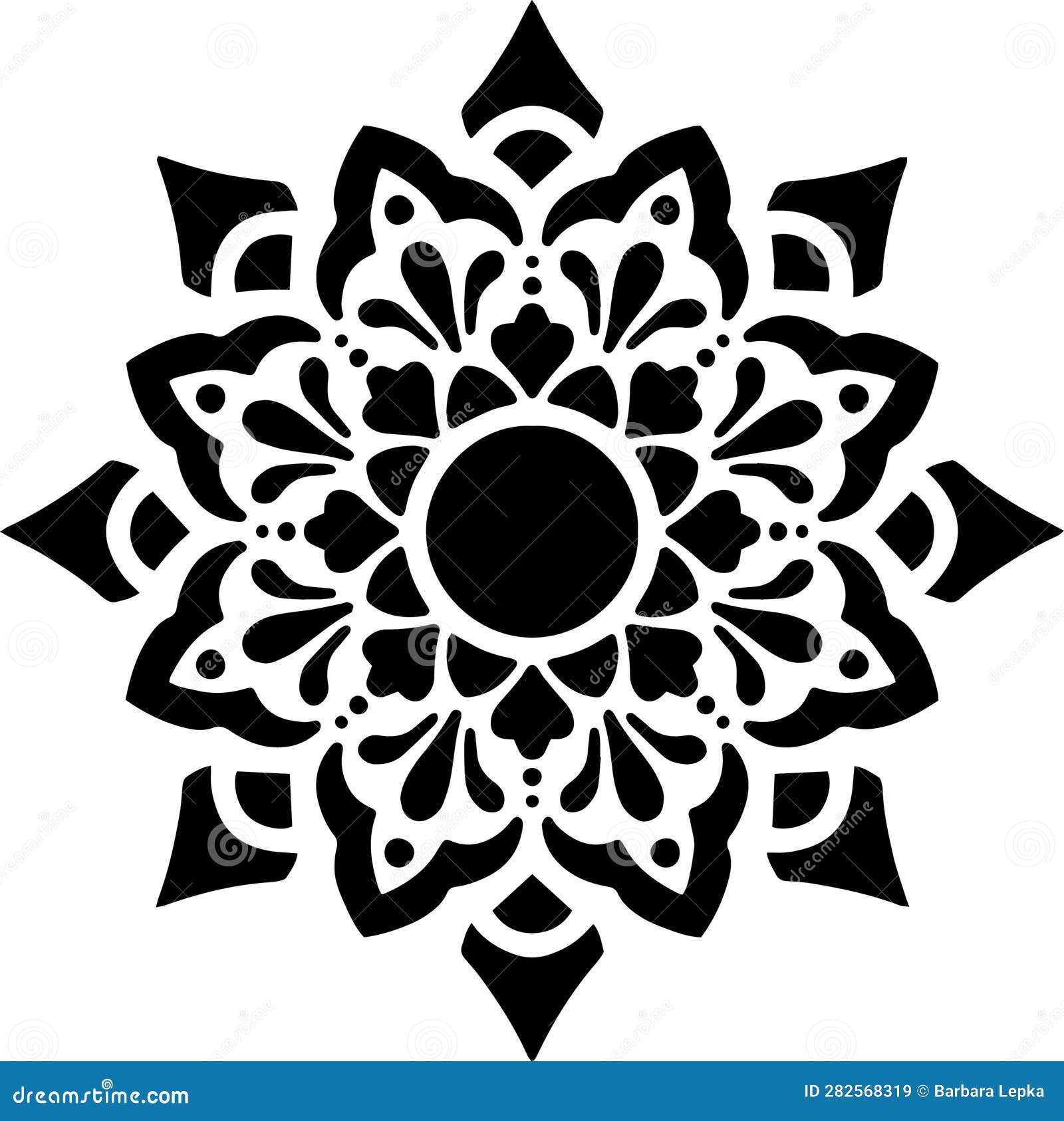 Mandala Stencil Illustration Playful Design Stock Vector - Illustration ...