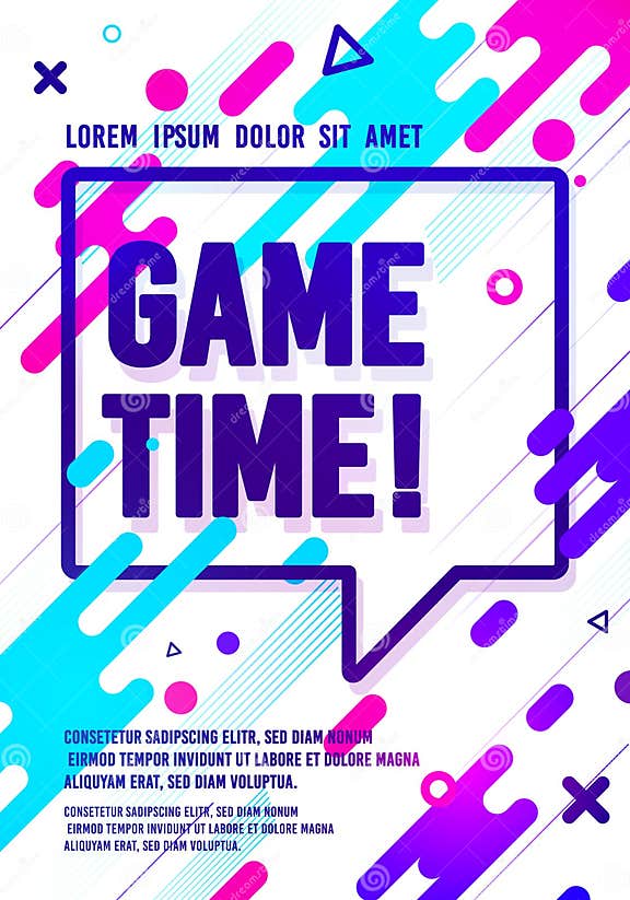 Modern and Colorful Game Time Poster Stock Vector - Illustration of ...