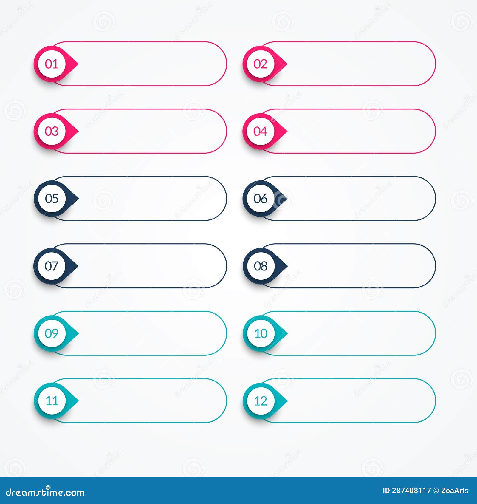Colorful UI Elements for List or Options Stock Vector - Illustration of ...